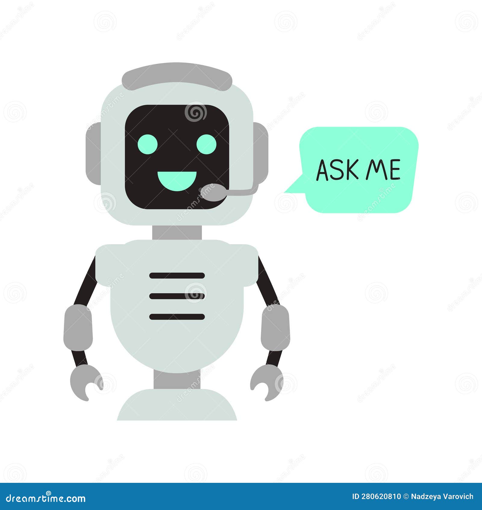 Funny Digital Advisor Avatar To Help the Customer or Robot Operator Say ...