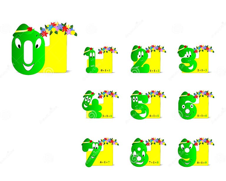 Funny digits, cdr vector stock vector. Illustration of numbers - 18694572