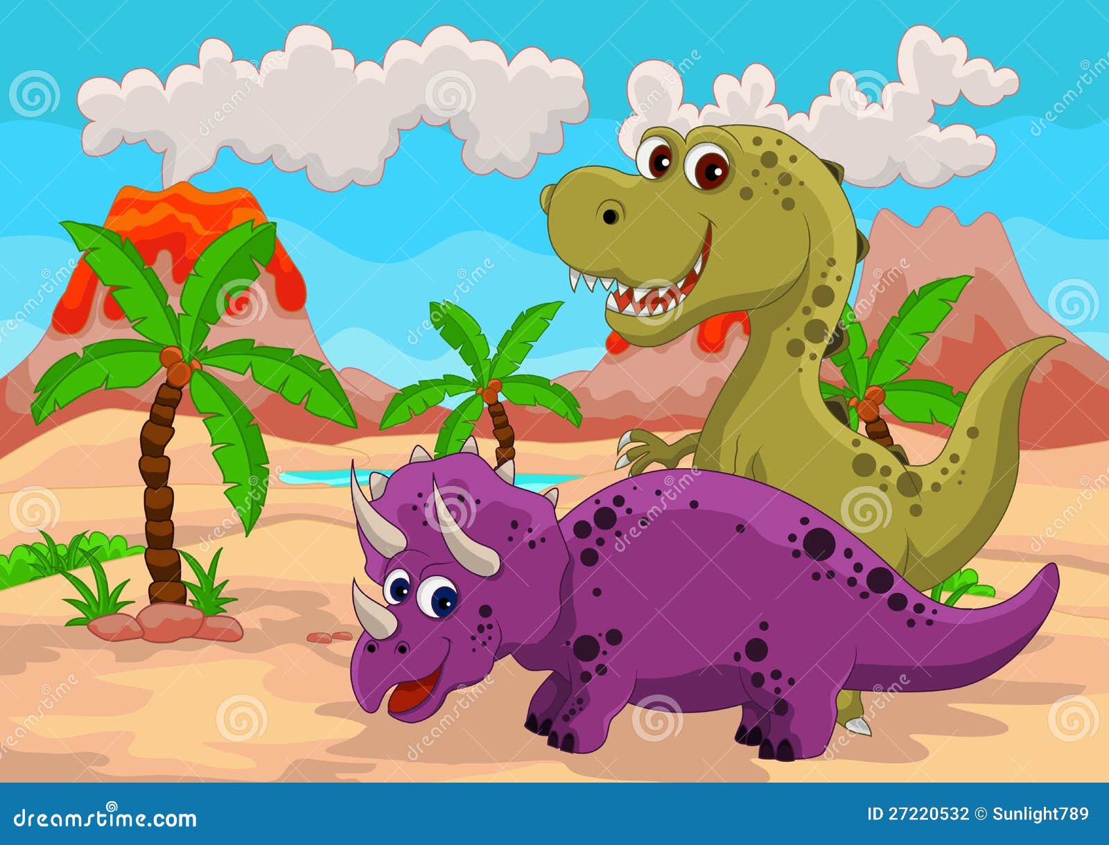 Funny dinosaur cartoon stock illustration. Illustration of clipart ...