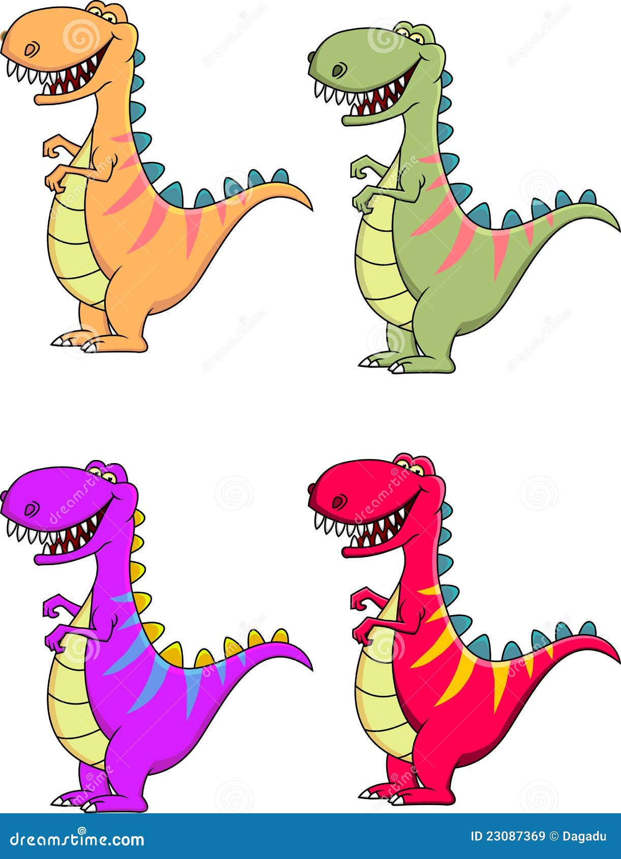 Funny Dinosaur T-rex Cartoon Stock Vector - Illustration of clip, wild ...