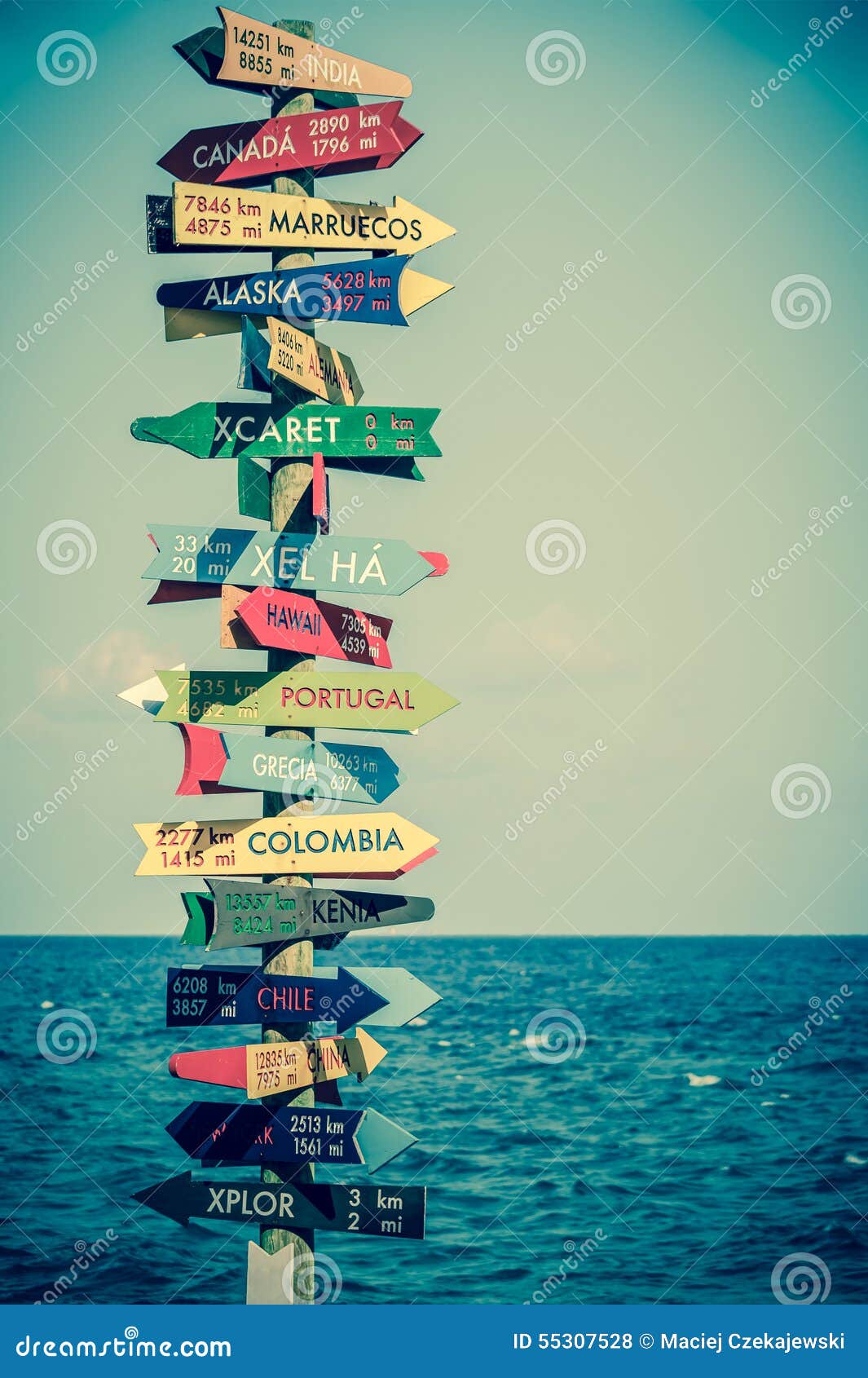 Funny direction signpost stock photo. Image of pole, arrow - 55307528
