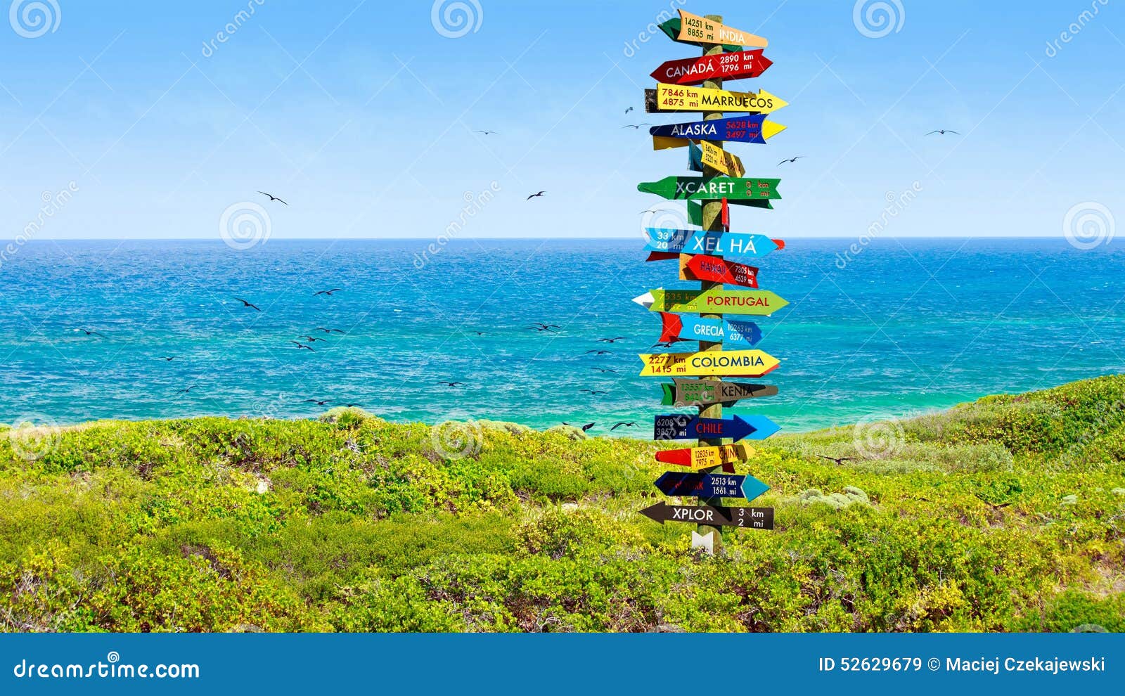 Funny directions signpost stock image. Image of destinations - 52629679