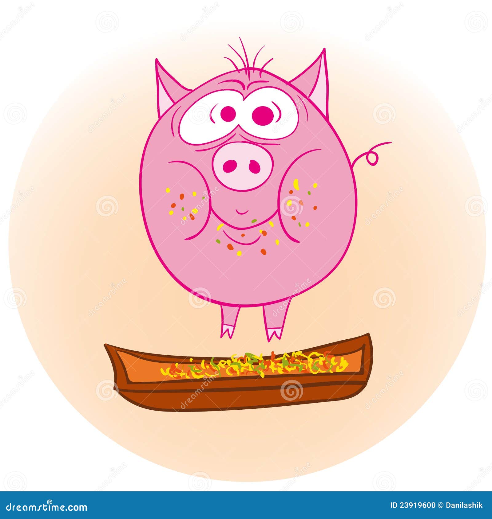 Funny dirty pig stock vector. Illustration of characters - 23919600