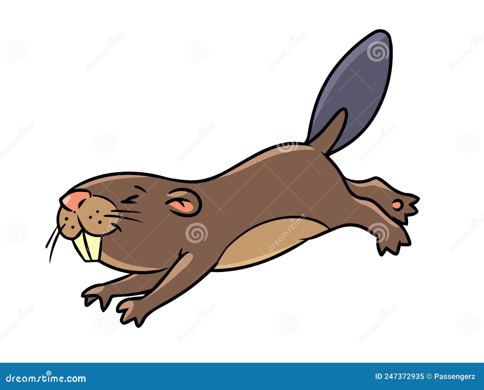 Funny Diving Beaver. Kids Vector Illustration Stock Vector ...