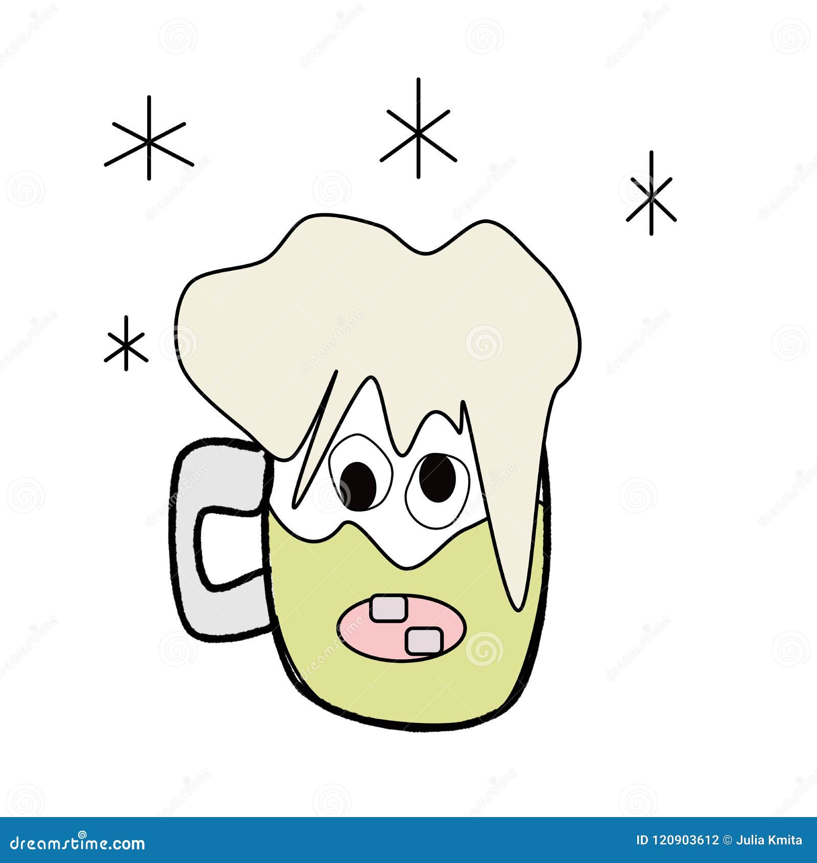 Funny Dizzy Beer Lass Cartoon Stock Illustration - Illustration of ...