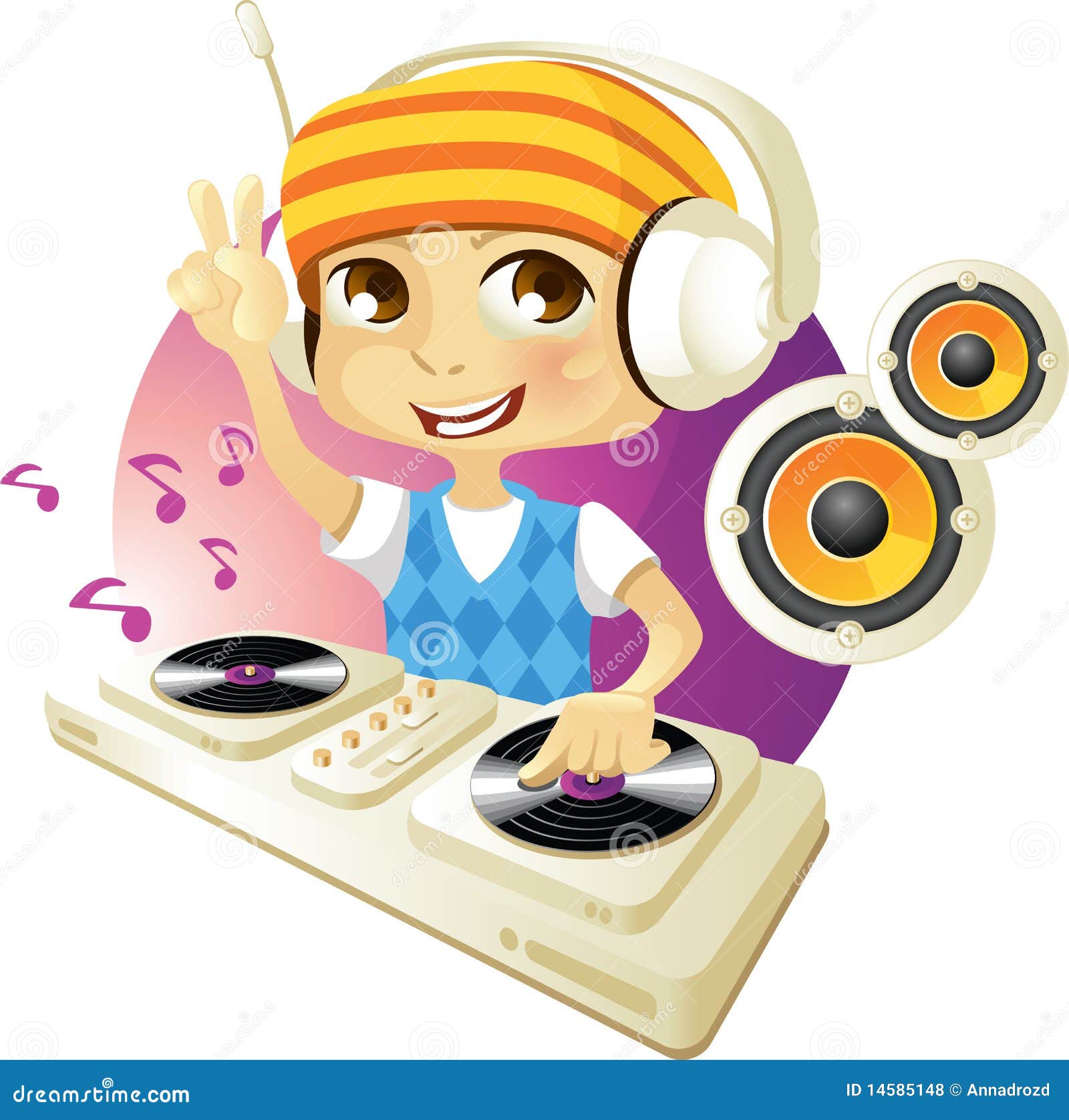 Funny DJ stock vector. Illustration of dance, music, mixer - 14585148