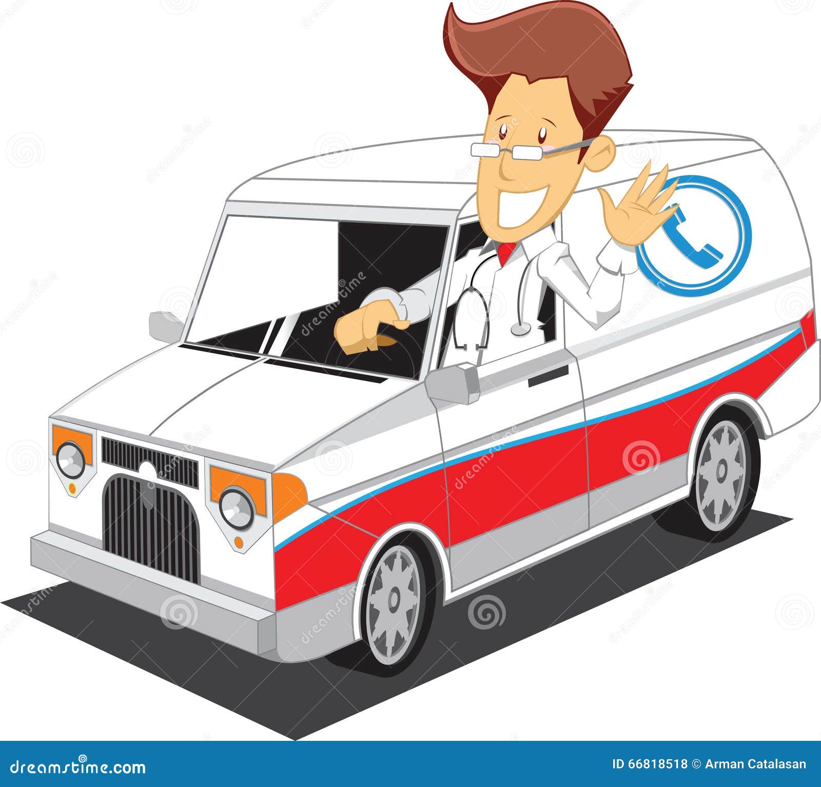 Funny Old Doctor With Stethoscope In Cartoon Style | CartoonDealer.com ...