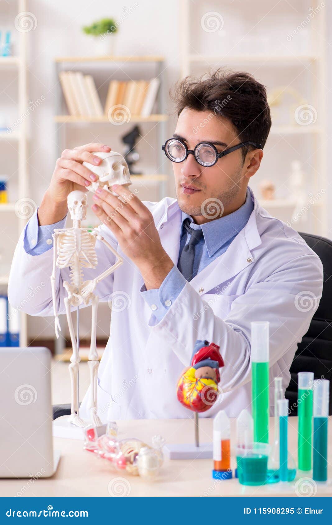 The Funny Doctor Having Fun in Hospital Lab Stock Image - Image of ...