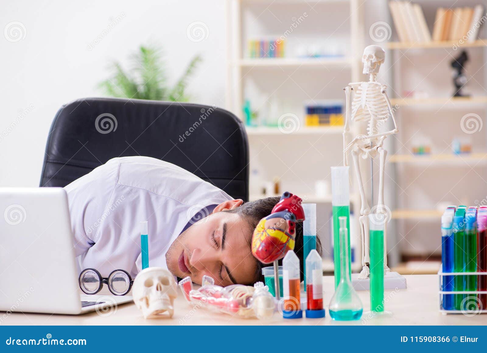 The Funny Doctor Having Fun in Hospital Lab Stock Photo - Image of ...