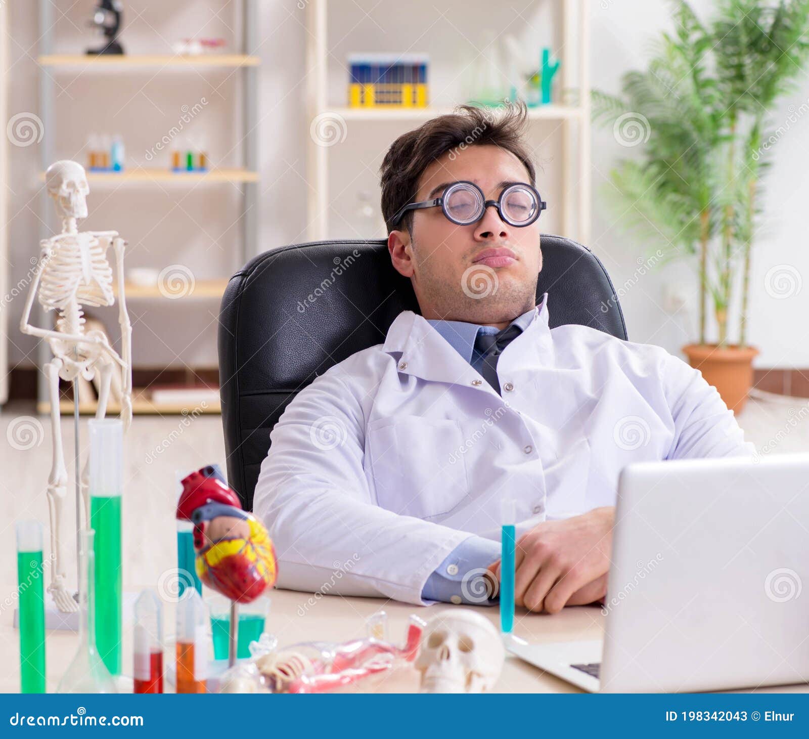 Funny Doctor Having Fun in Hospital Lab Stock Image - Image of clinic ...