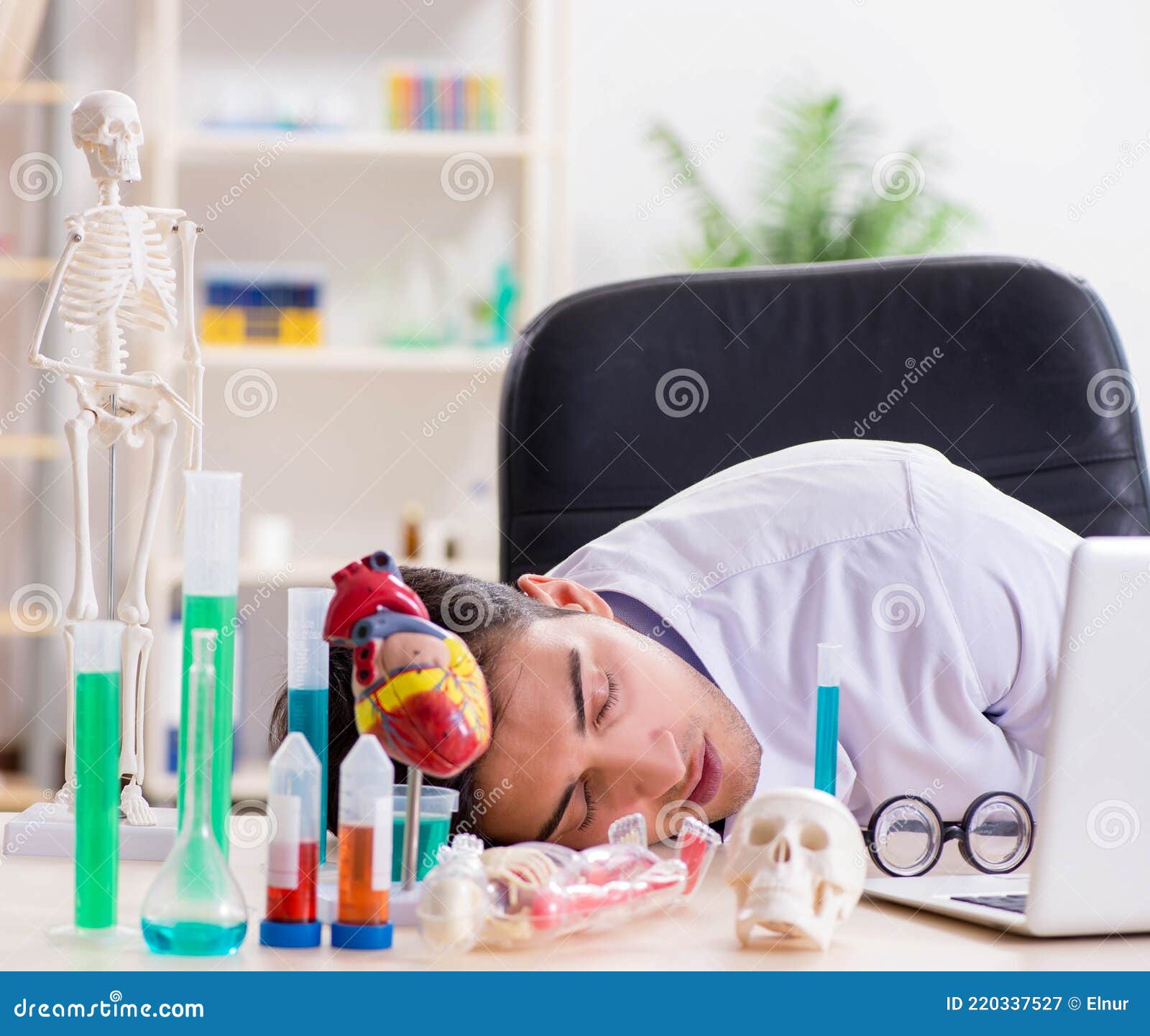 Funny Doctor Having Fun in Hospital Lab Stock Image - Image of ...