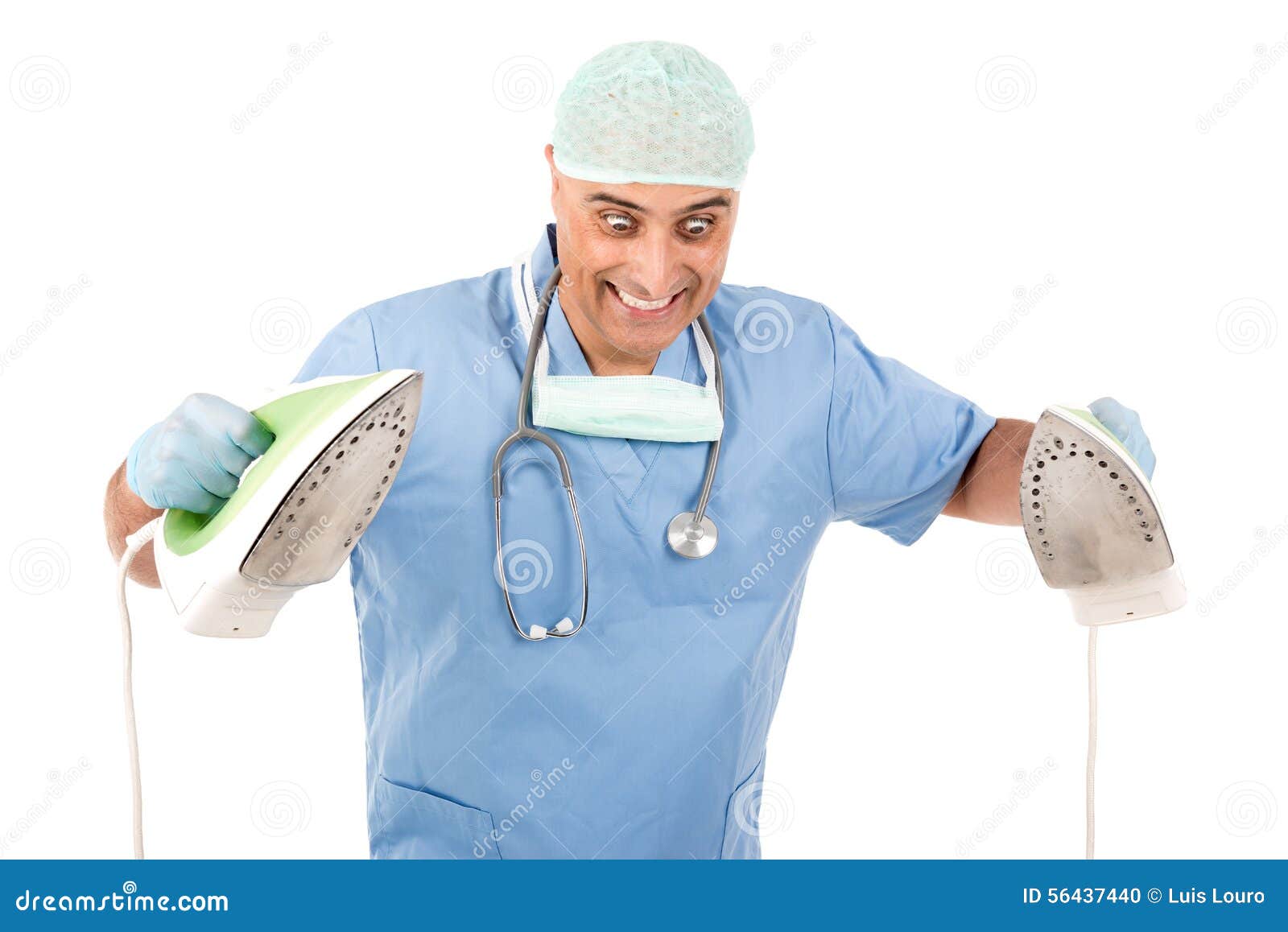 Funny doctor stock photo. Image of lifestyle, defibrillation - 56437440