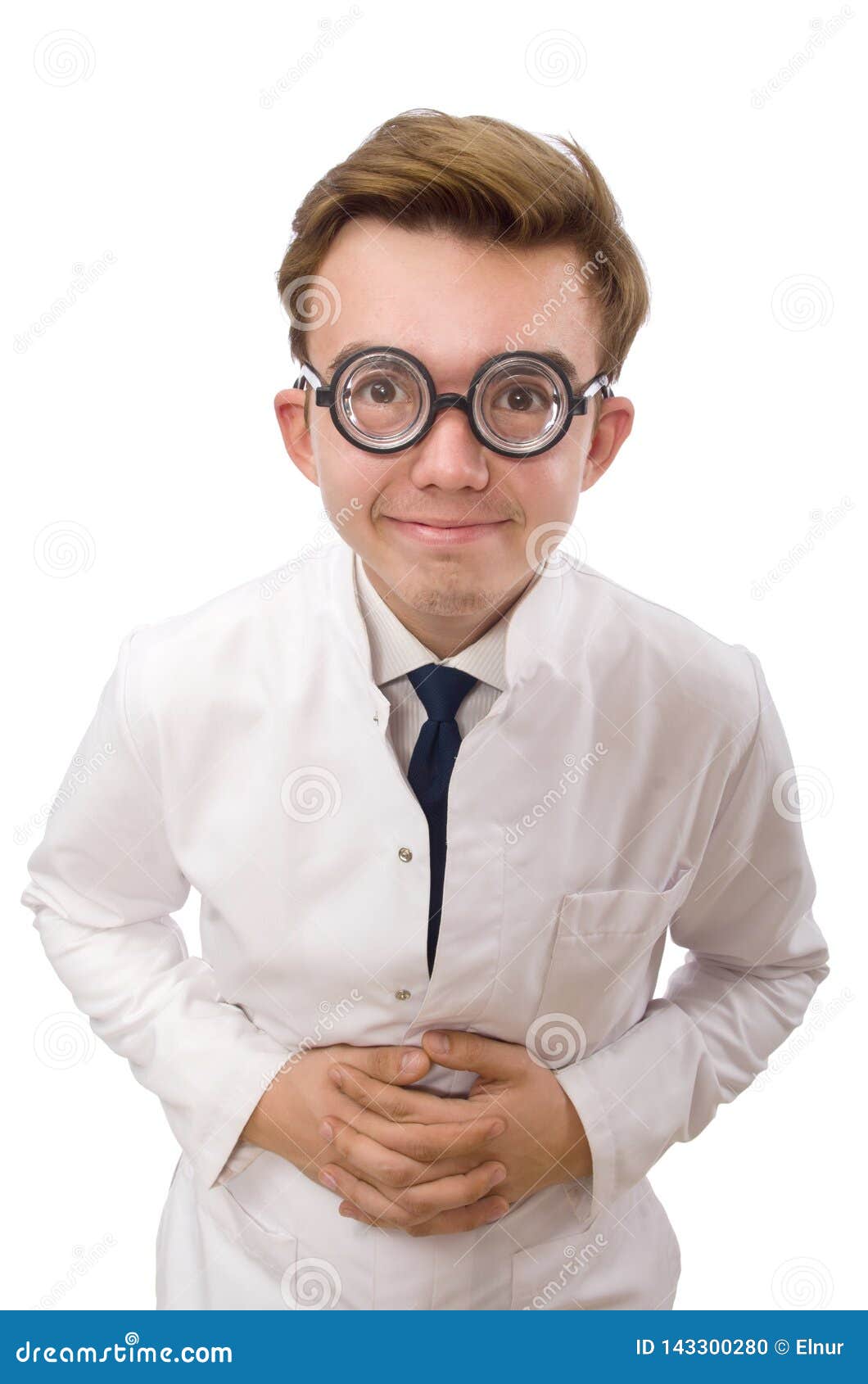 The Funny Doctor Isolated on White Stock Photo - Image of clinic, glad ...