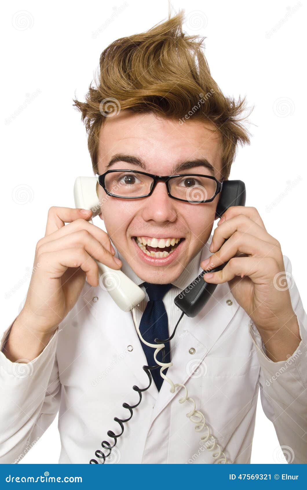 Funny doctor isolated stock image. Image of nerd, healthy - 47569321