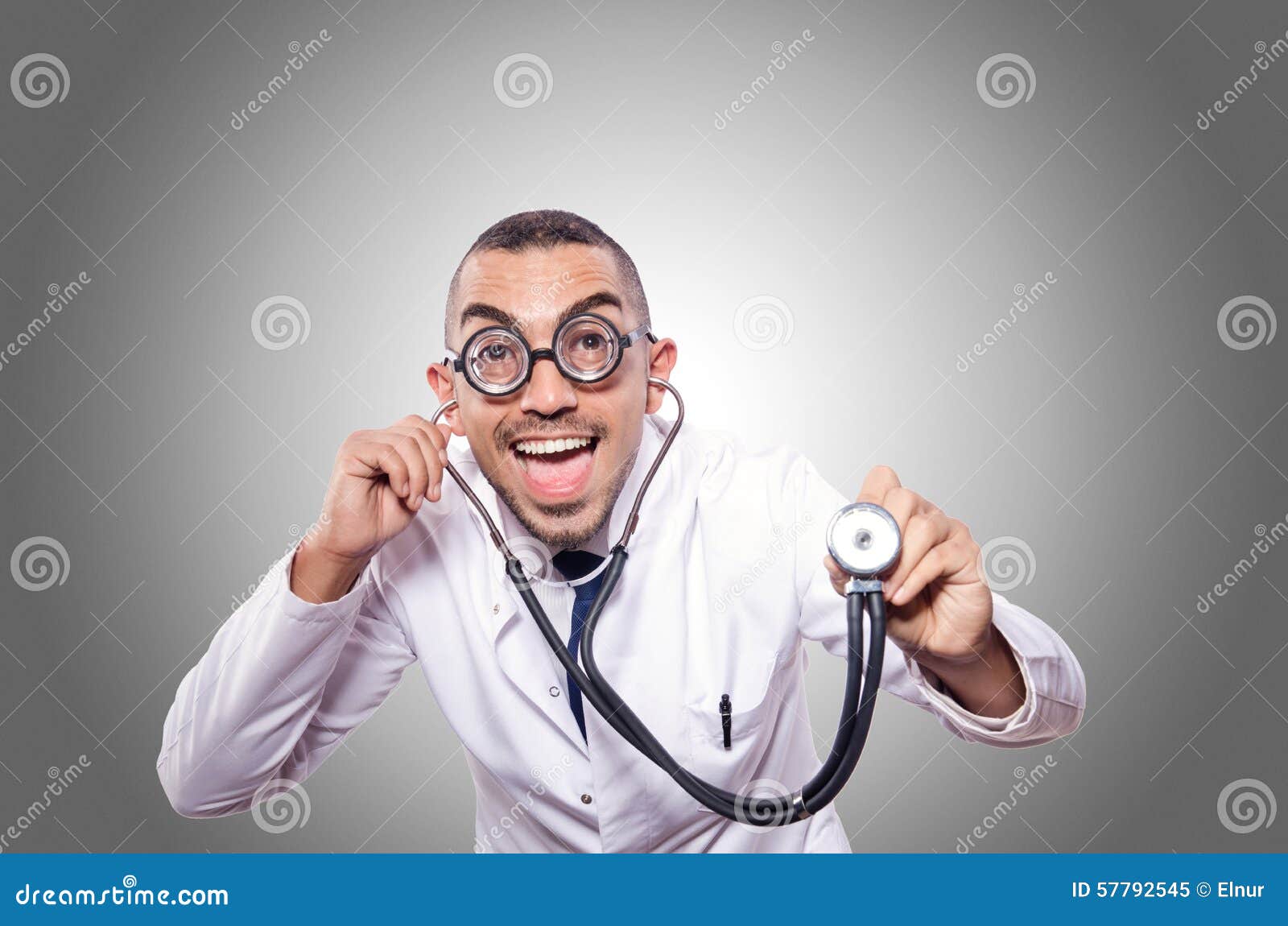 Funny Doctor Isolated on the White Stock Image - Image of illness ...
