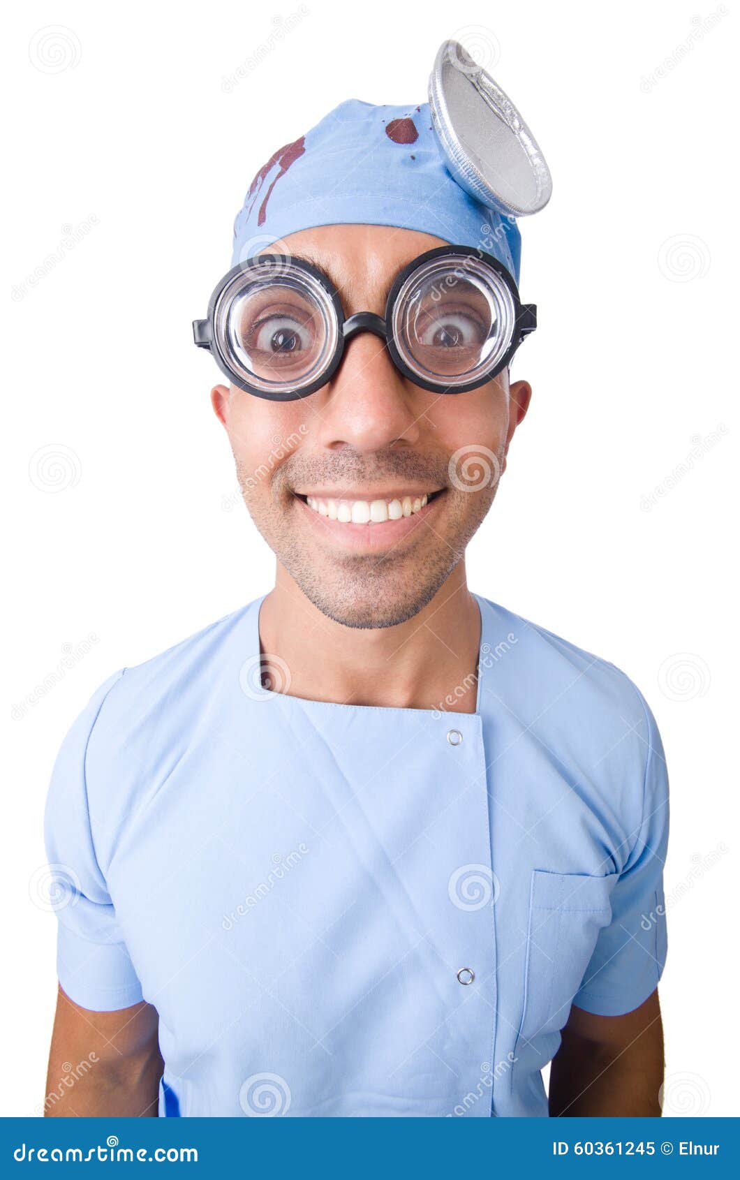 Funny Doctor Isolated on White Stock Image - Image of injection ...