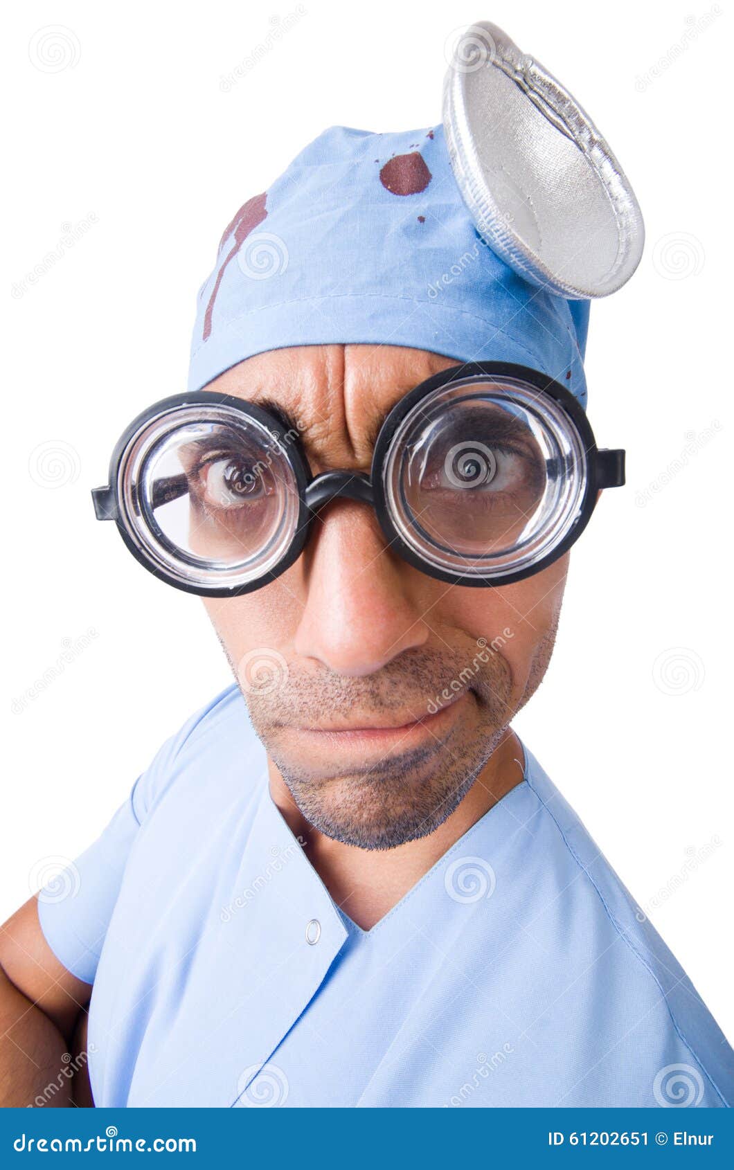 The Funny Doctor Isolated on White Stock Image - Image of crazy ...