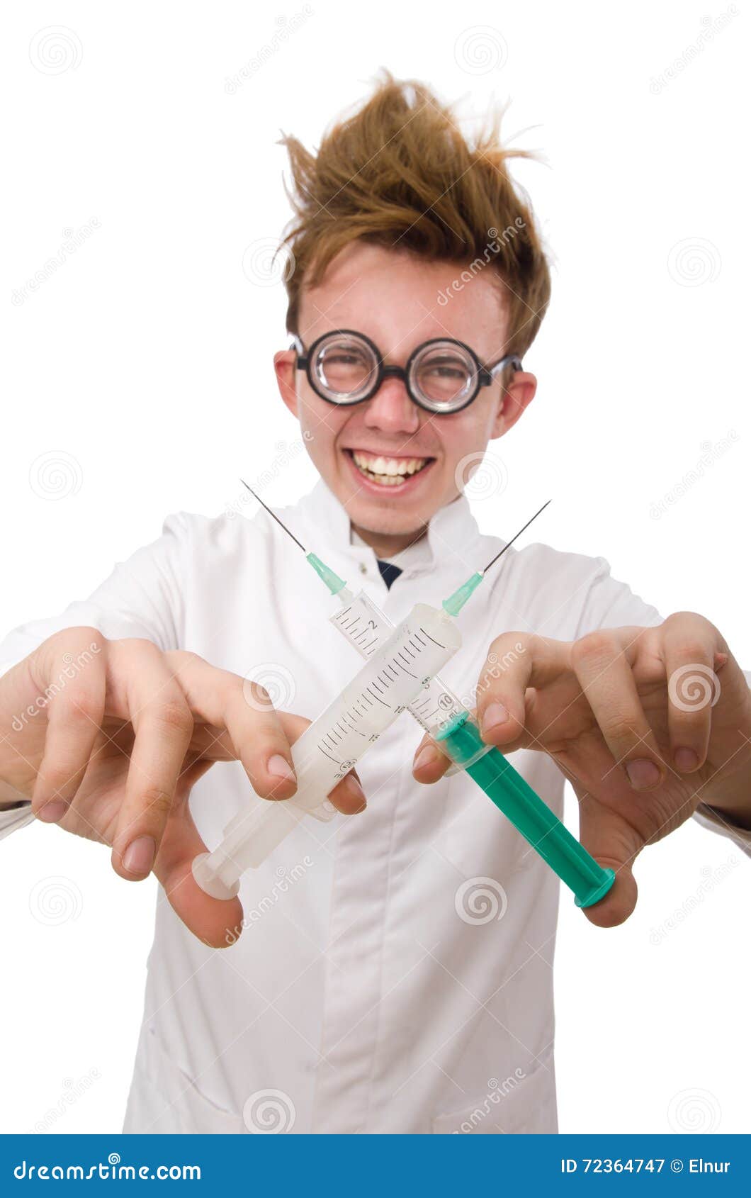 The Funny Doctor Isolated on White Stock Image - Image of humourous ...