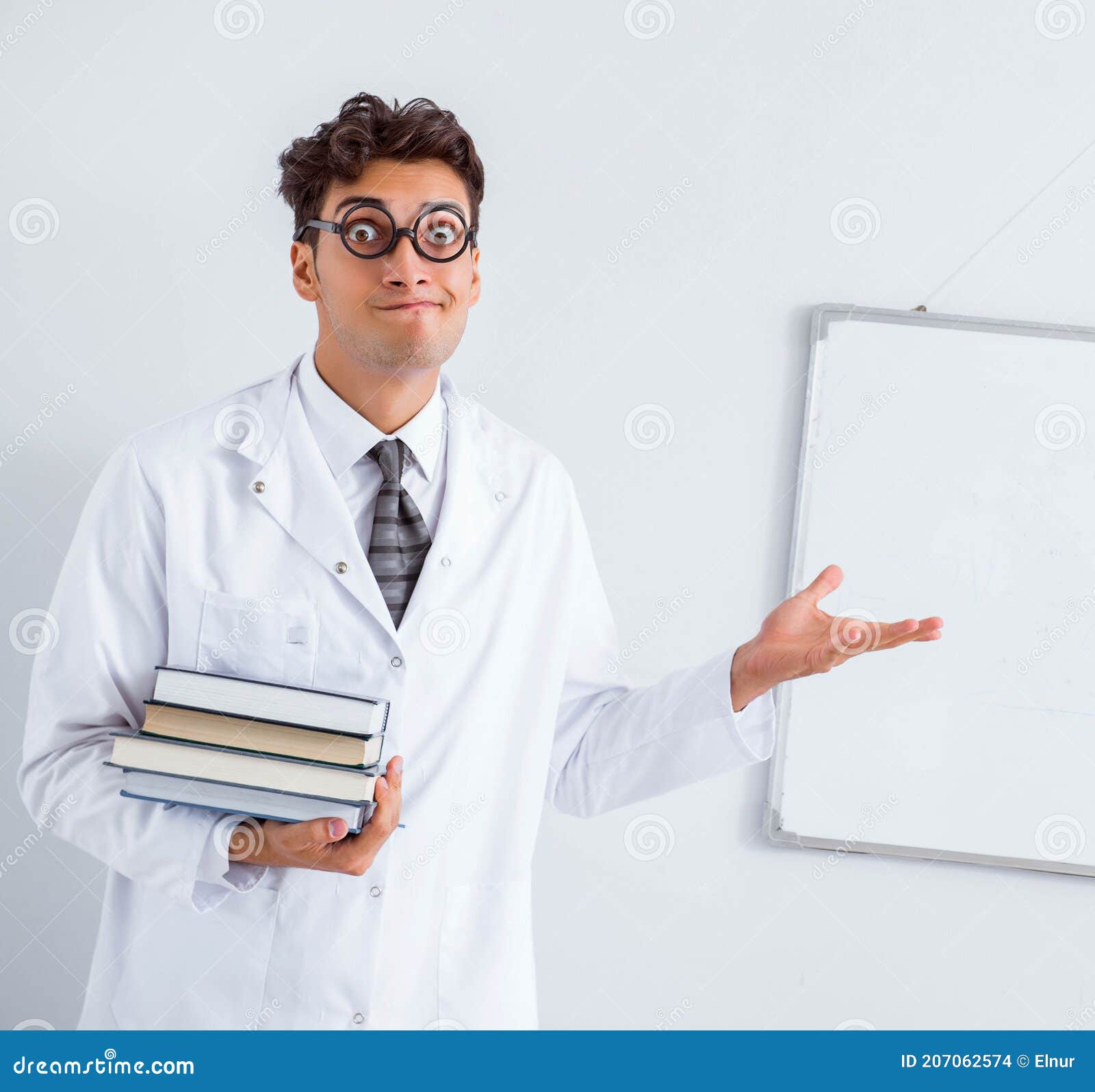 Funny Doctor Scientist Making Presentation in Hospital Stock Photo ...
