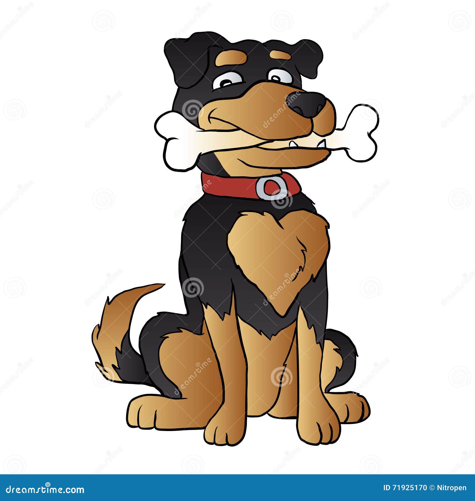 Funny dog cartoon sitting stock vector. Illustration of playful - 71925170