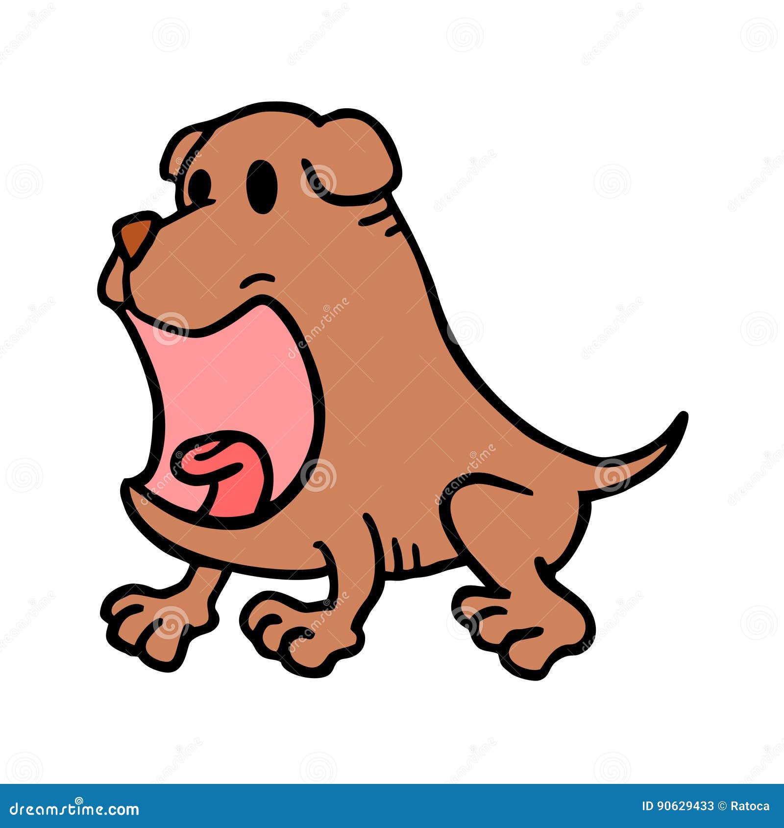 Funny dog draw stock vector. Illustration of joke, mouth - 90629433