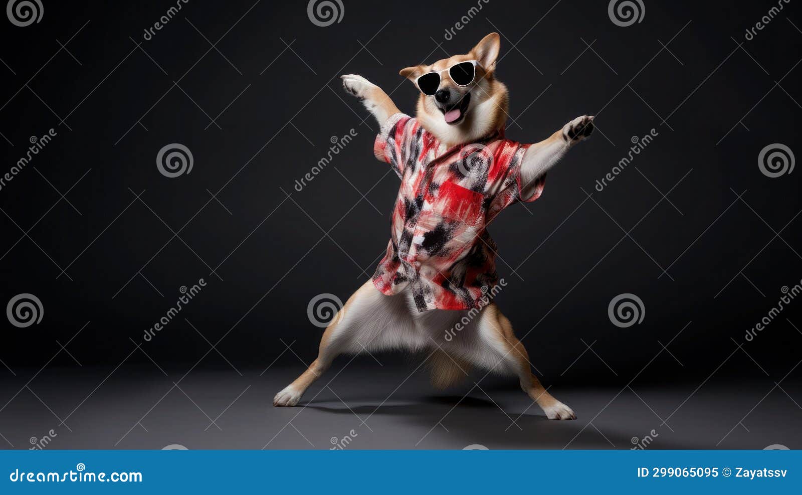 Funny Dog Pug in Clothes and Sunglasses Dancing in the Studio on a ...