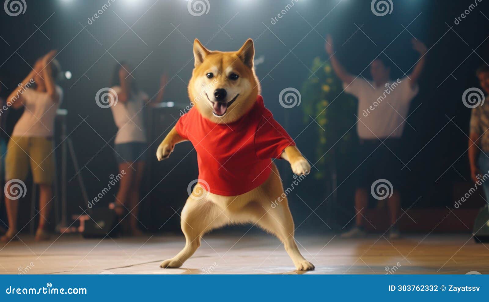 Funny Dog Pug in Clothes and Sunglasses Dancing in the Studio on a ...