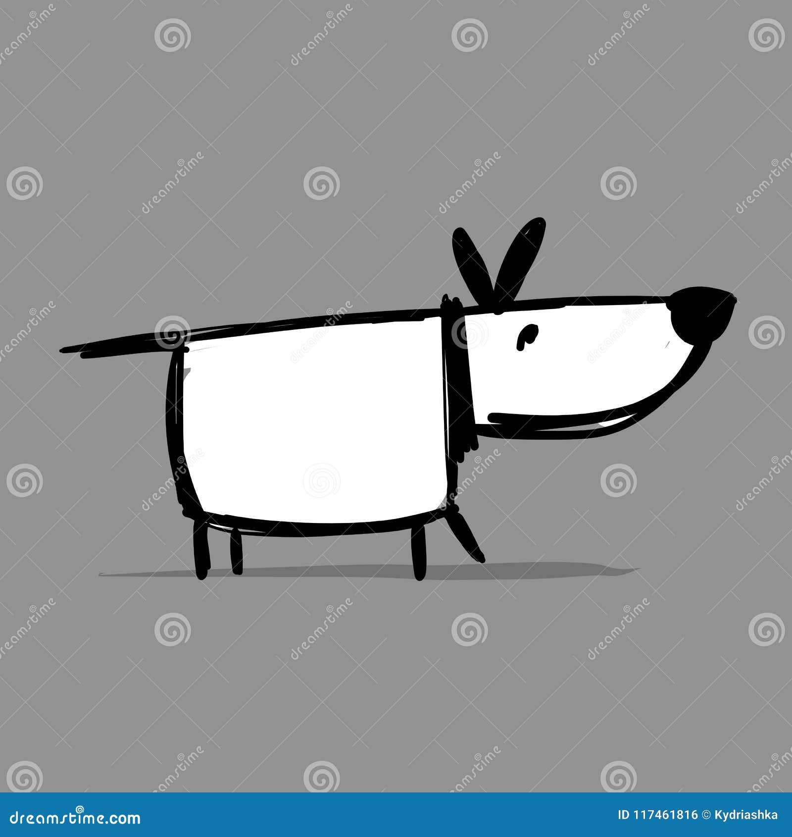 Funny Dog, Sketch for Your Design Stock Vector - Illustration of simple ...