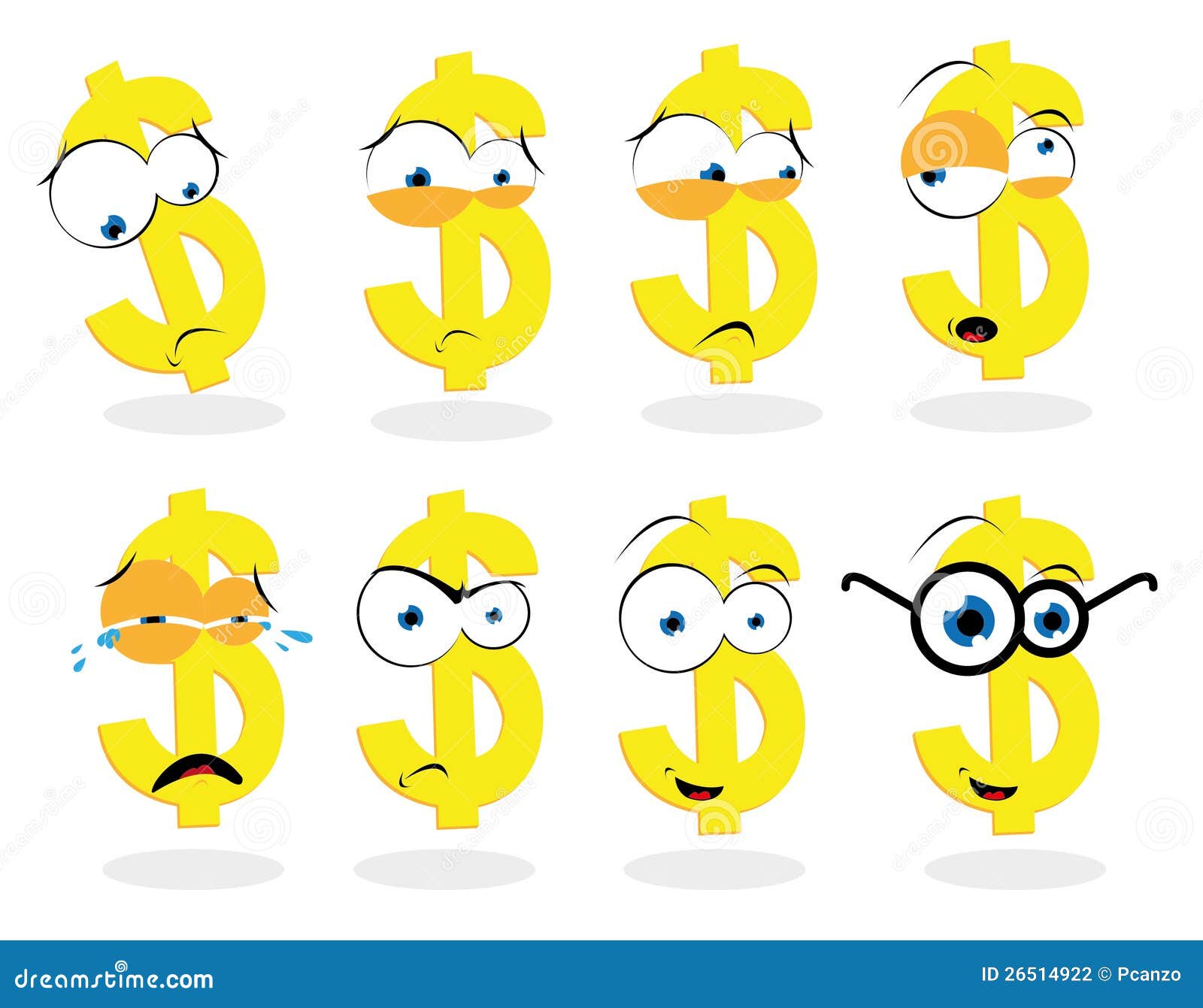 Funny Dollar Symbol stock vector. Illustration of cartoon - 26514922