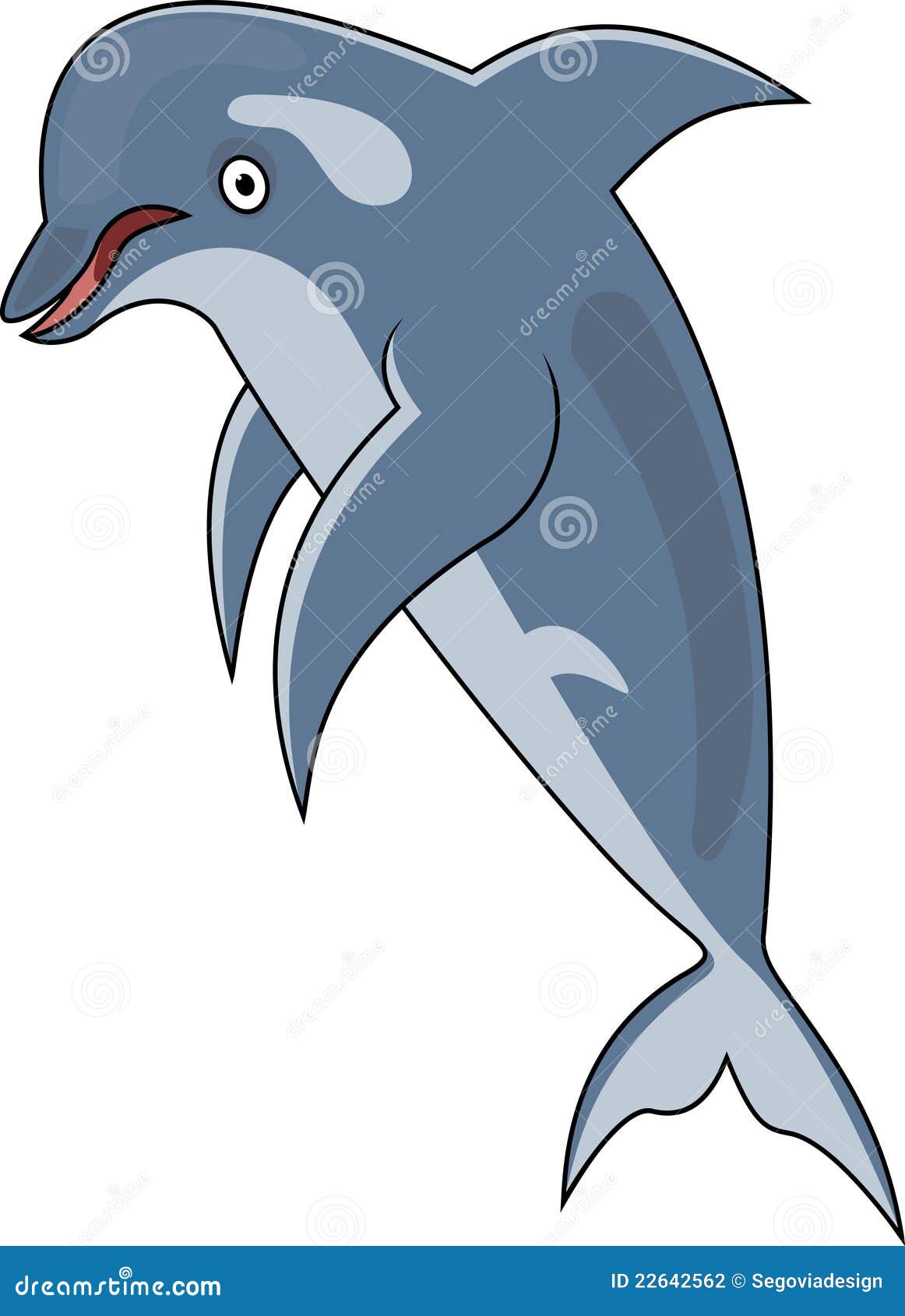 Funny dolphin cartoon stock vector. Illustration of underwater - 22642562