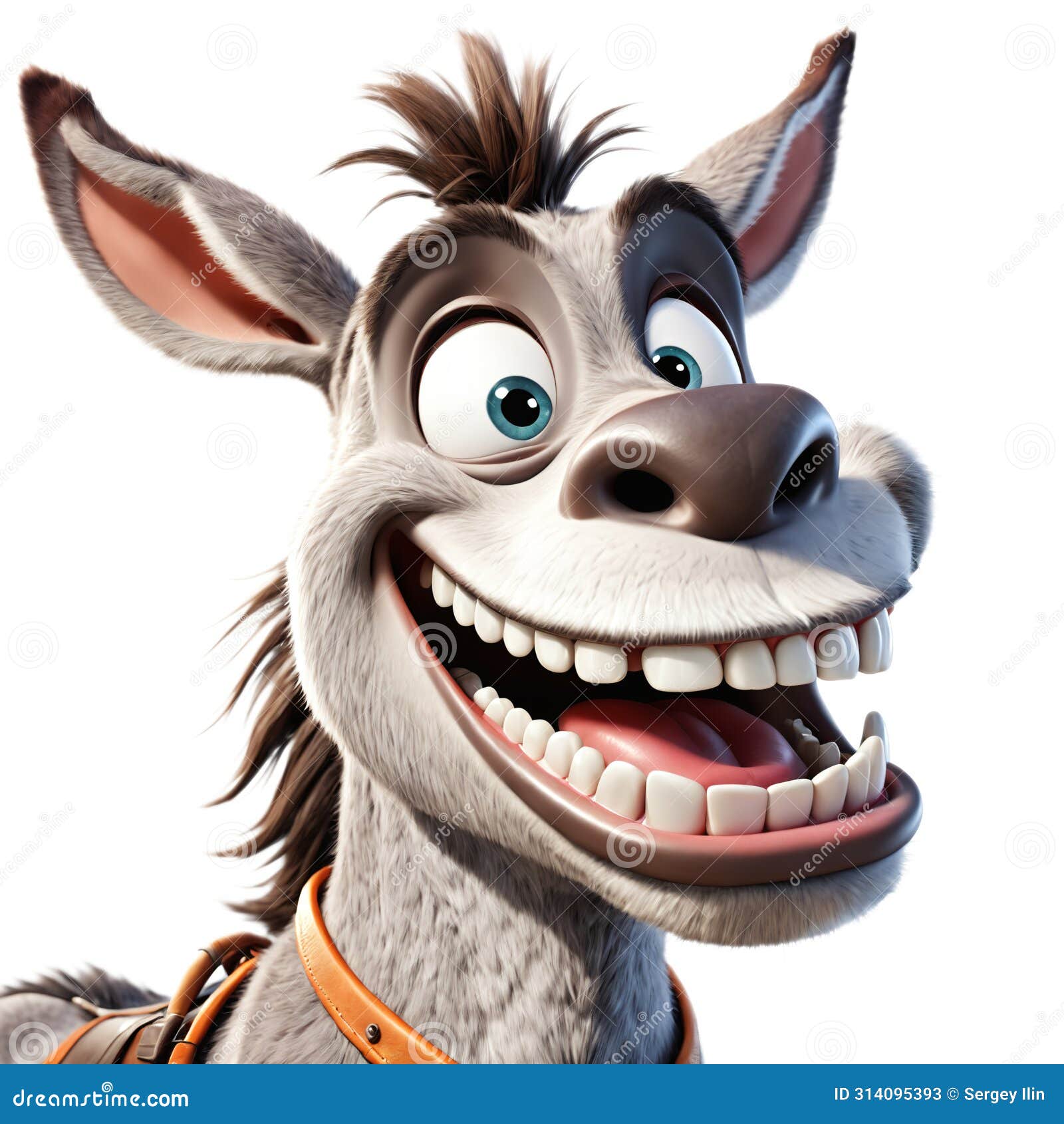 Funny Donkey with a Big Smile. Generative AI Stock Illustration ...