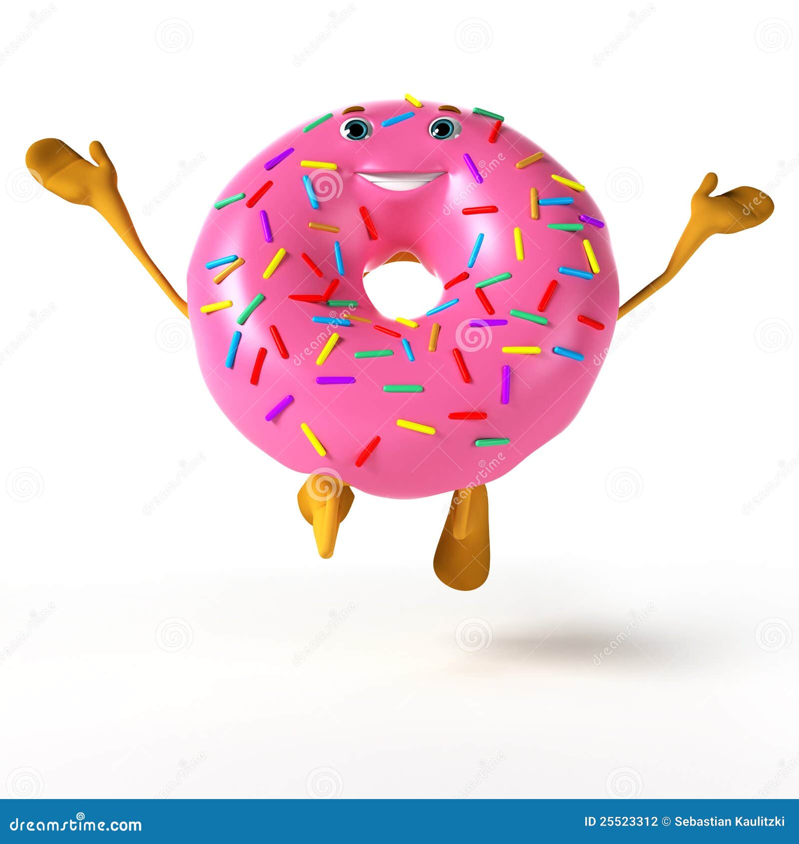Funny donut character stock illustration. Illustration of calories ...