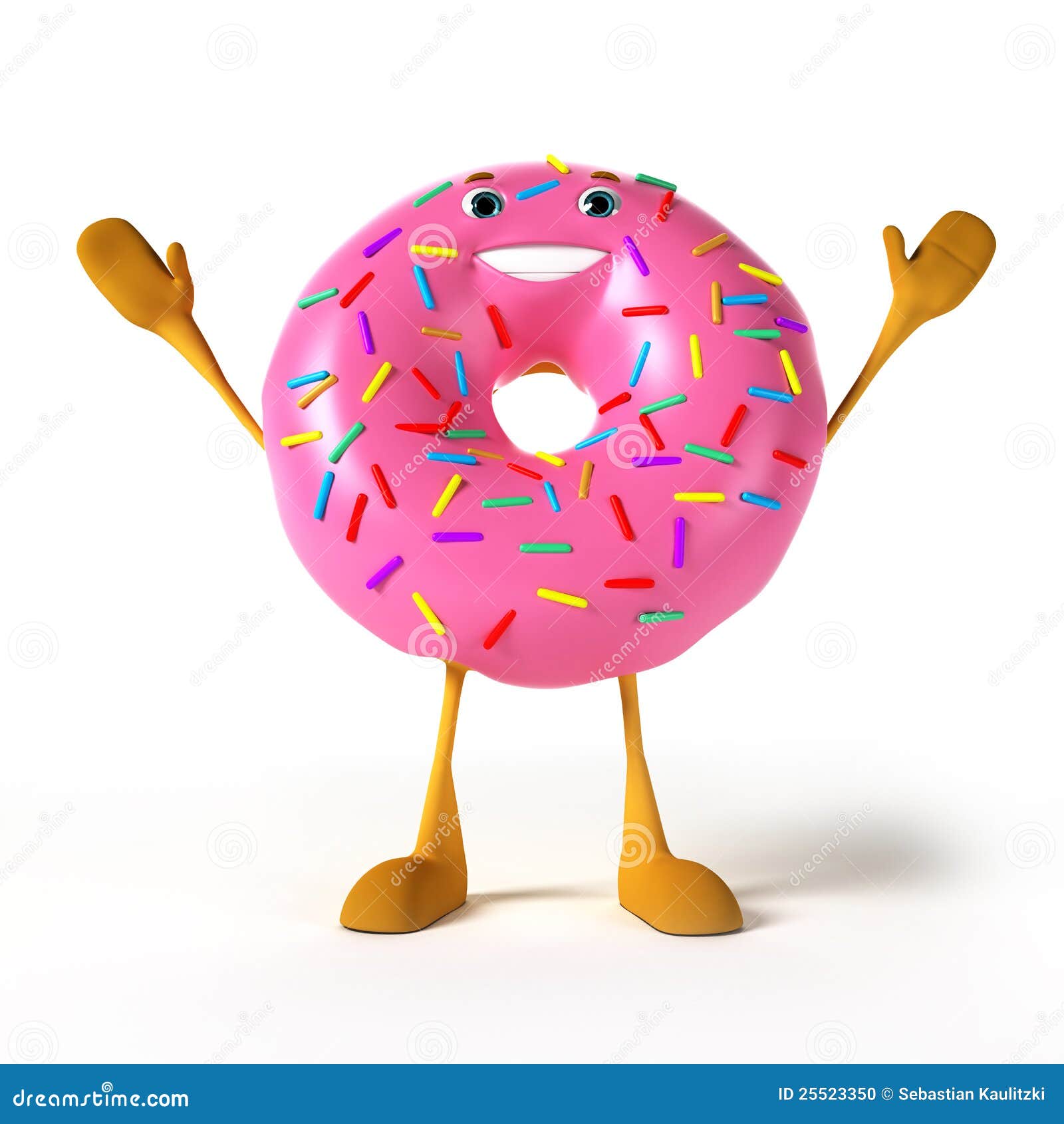 Funny donut character stock illustration. Illustration of brown - 25523350