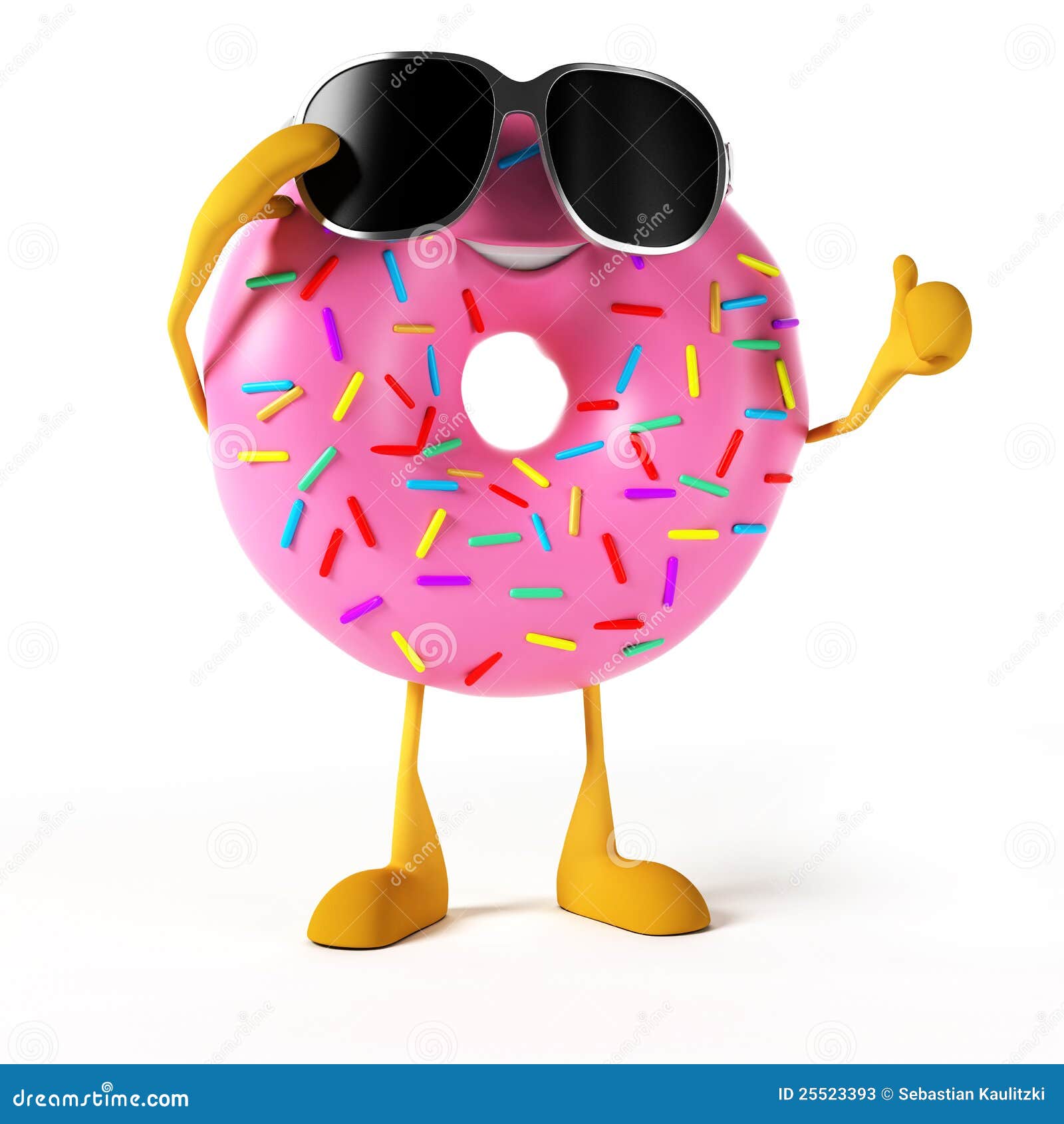 Funny donut character stock illustration. Illustration of sweet - 25523393