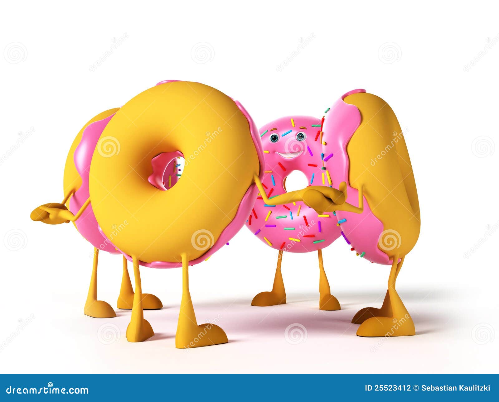 Funny donut character stock illustration. Illustration of bakery - 25523412