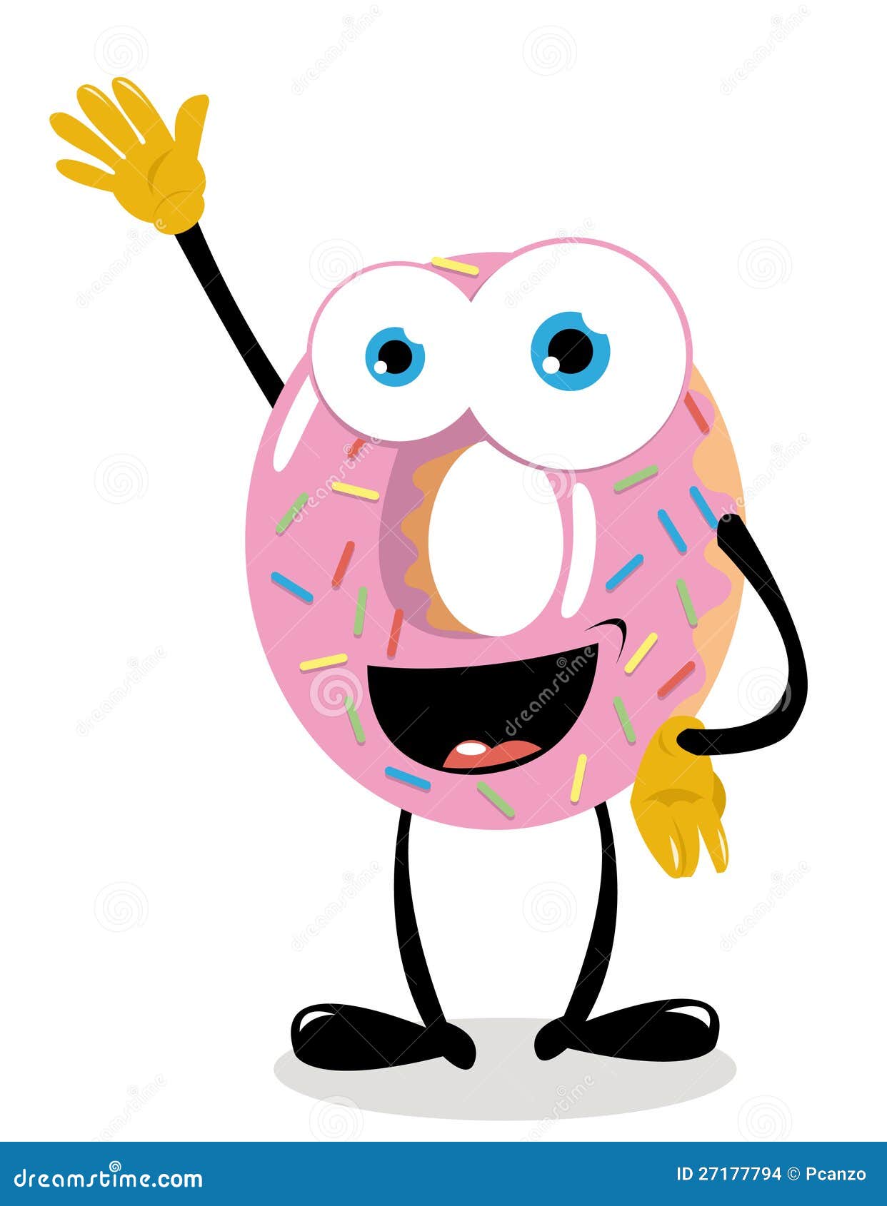 Funny Donut Saying hello stock vector. Illustration of sweet - 27177794