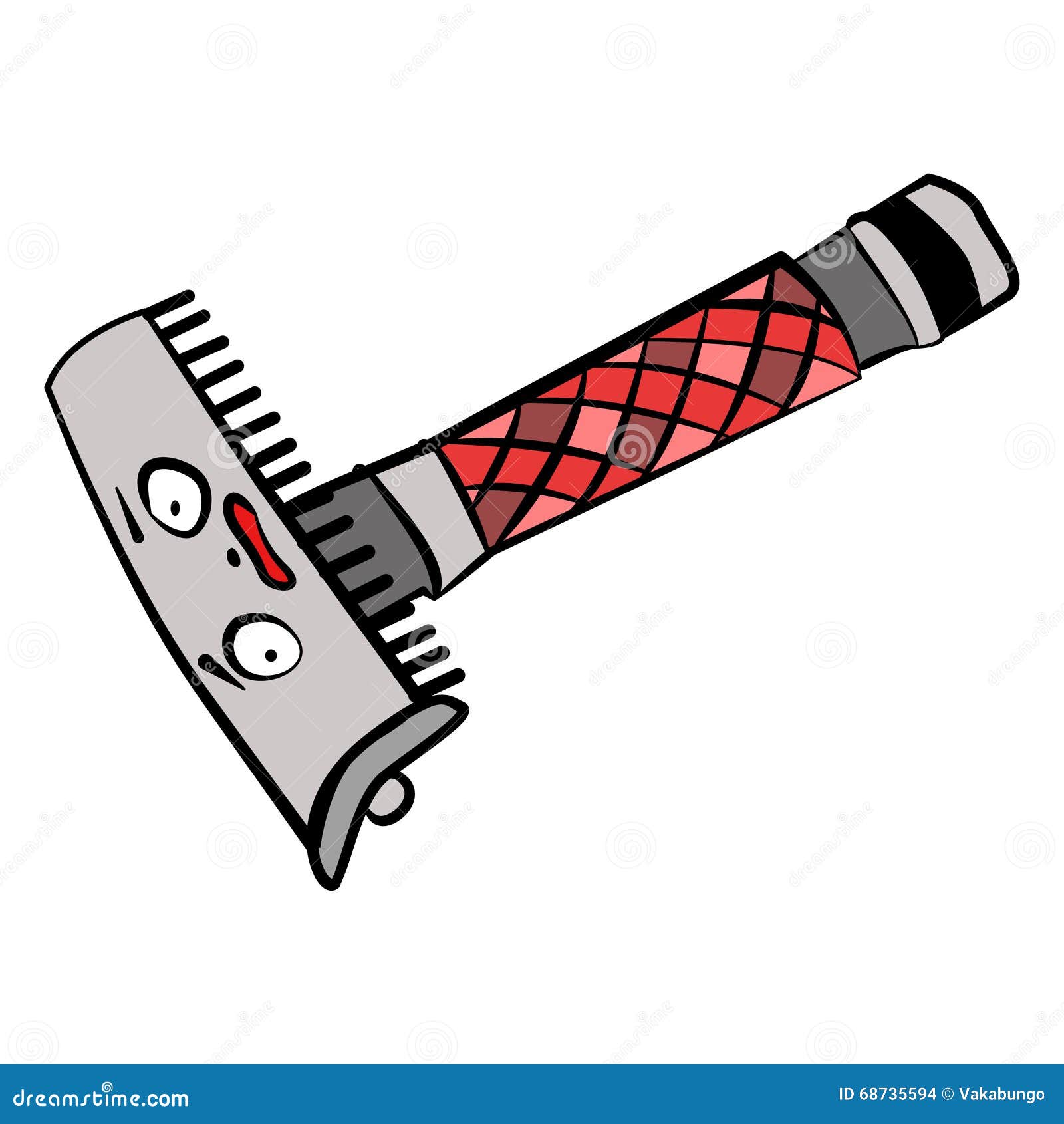 Funny Doodle Straight Razor Ready To Shave Your Beard Stock Vector ...