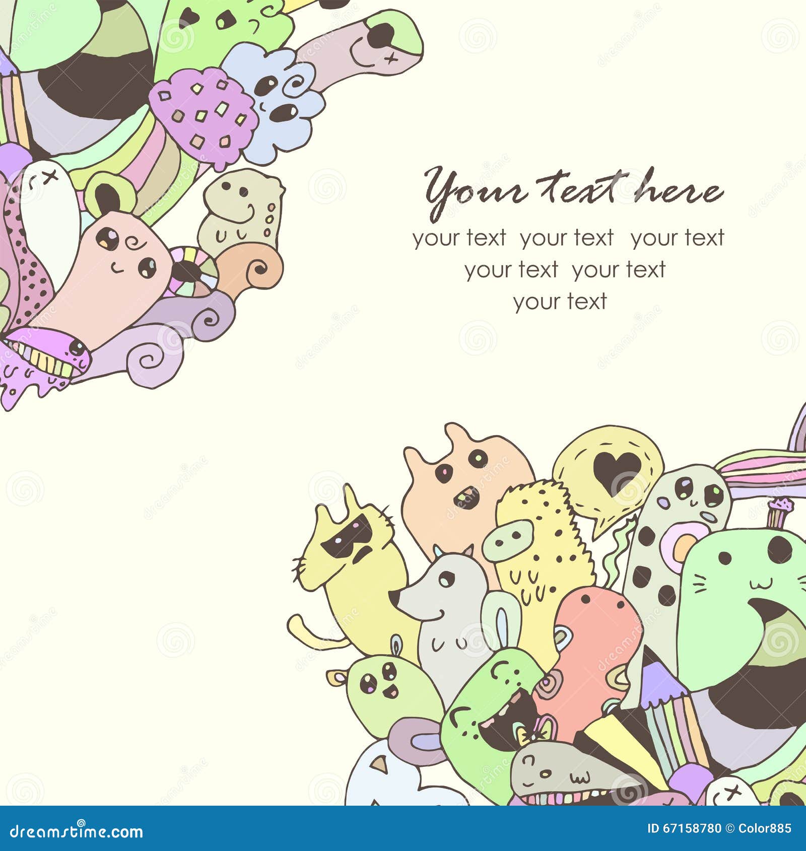 Funny doodle vector stock vector. Illustration of modern - 67158780