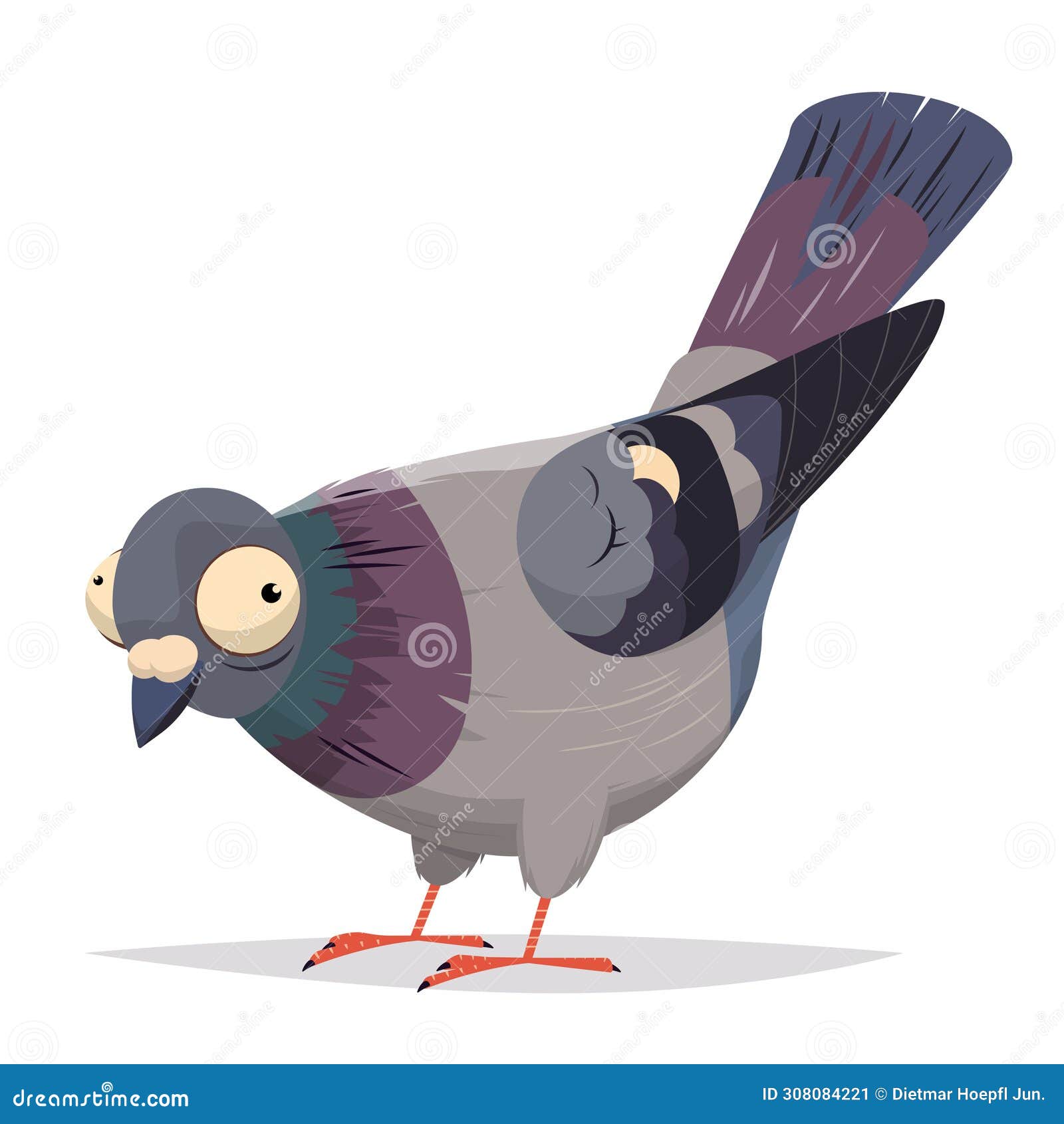 Cartoon Illustration of an Ugly Pigeon Stock Vector - Illustration of ...