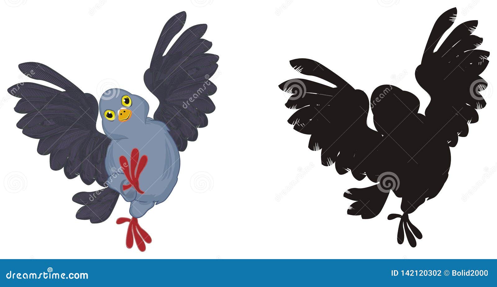 Dove and his shadow stock illustration. Illustration of ornithology ...