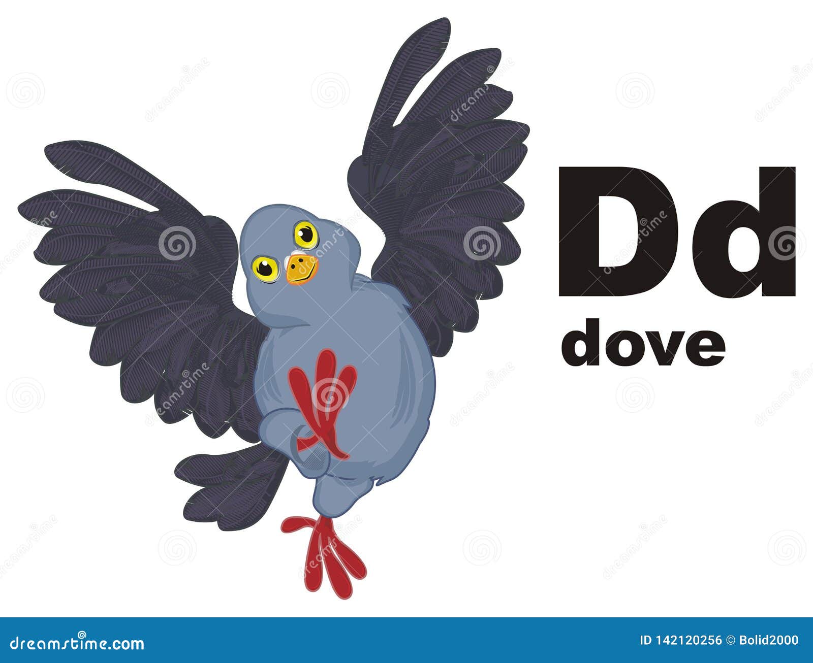 Funny Dove Character On A White Background. Cartoon Animals For ...