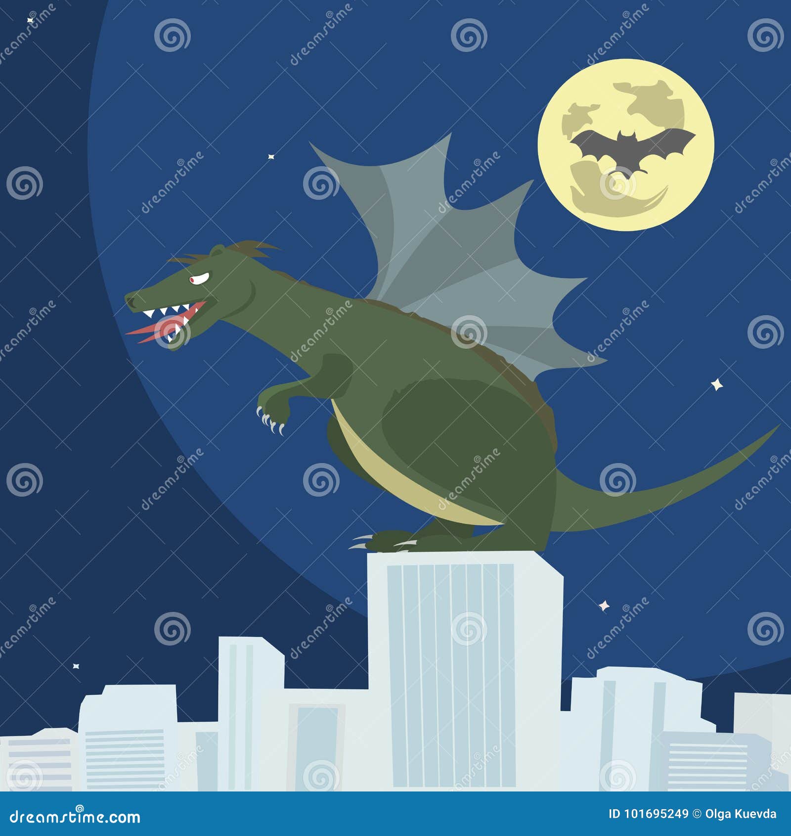 Funny Dragon Vector Cartoon Stock Vector - Illustration of nightmare ...