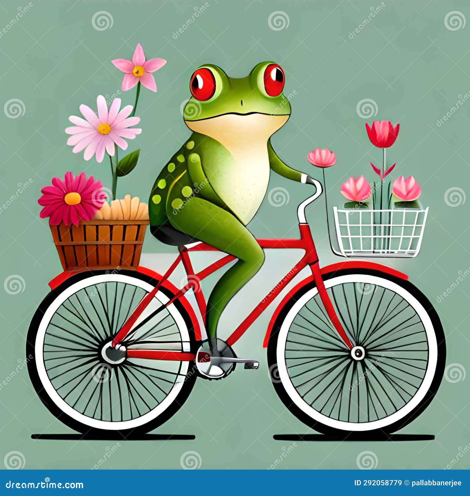Funny Illutration of Green Frog Stock Illustration - Illustration of ...