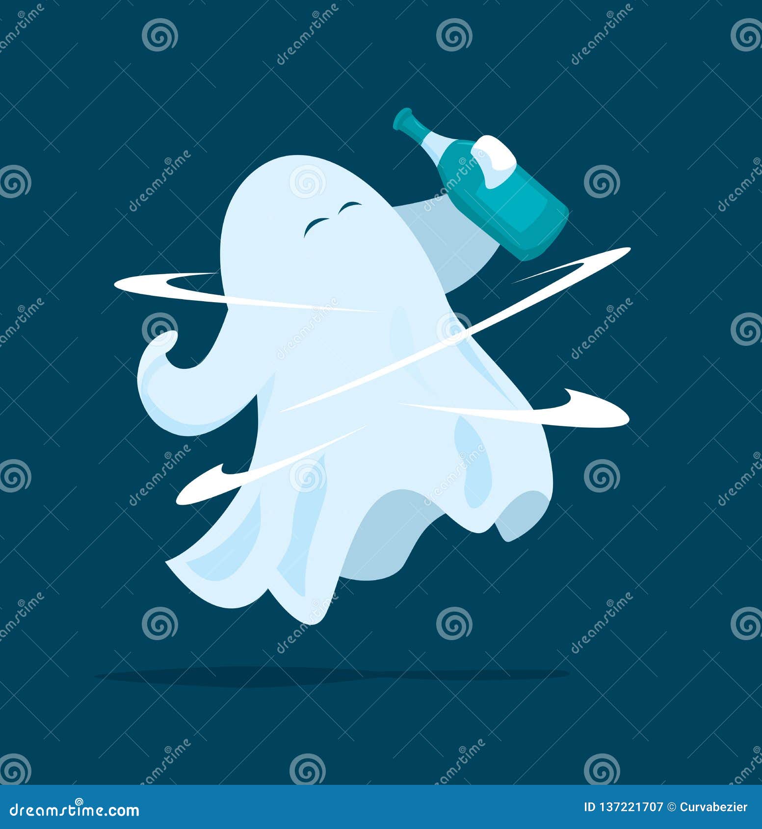 Funny Drunk Ghost Holding a Bottle Stock Vector - Illustration of ghost ...