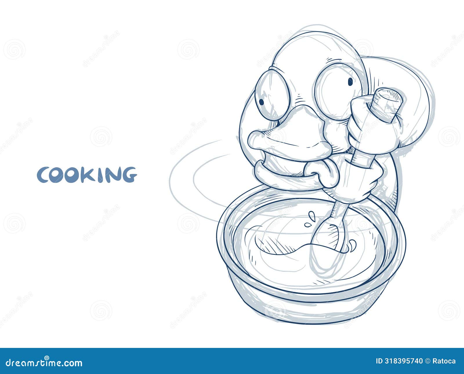 Funny duck cooking draw stock vector. Illustration of mascot - 318395740