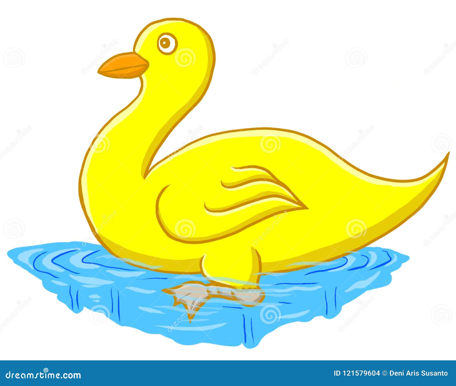 Funny Duck Handdrawn Cartoon Isolated Stock Photo - Illustration of ...