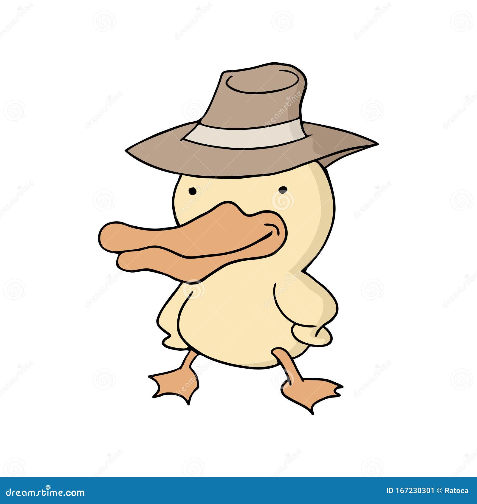 Funny duck illustration stock vector. Illustration of beak - 167230301