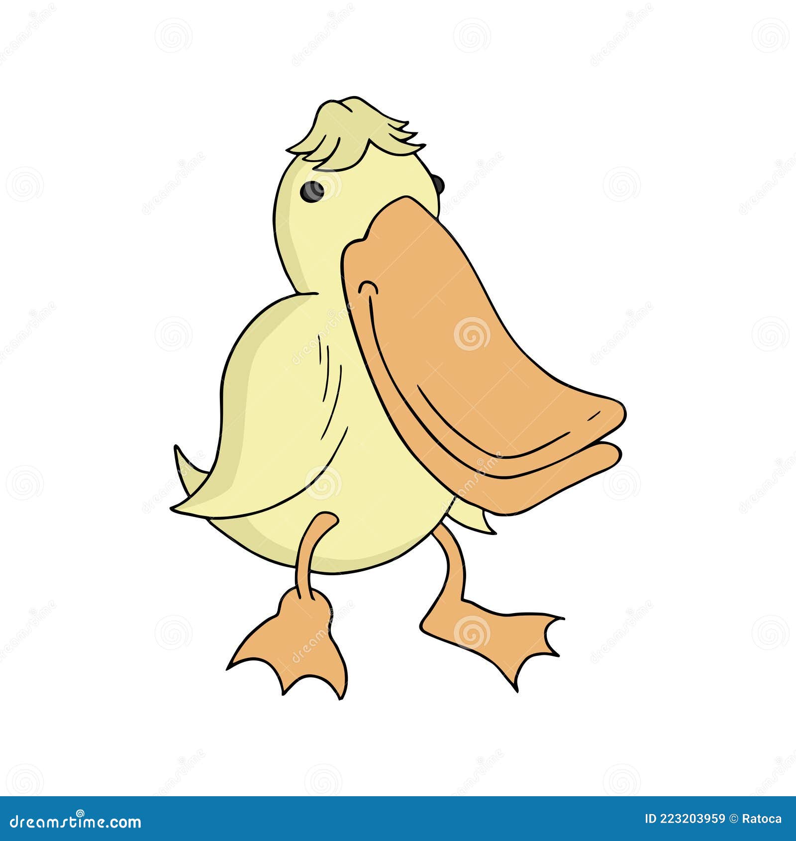 Funny duck illustration stock vector. Illustration of element - 223203959