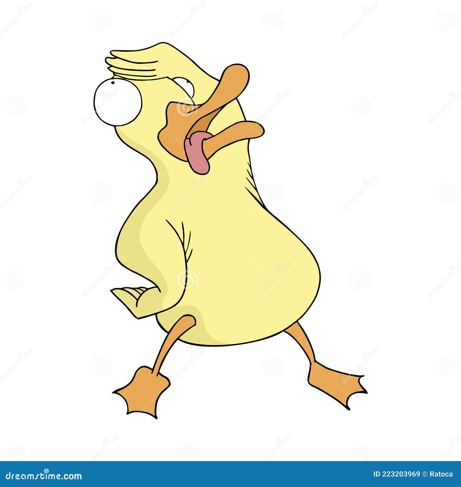 Funny duck illustration stock vector. Illustration of livestock - 223203969