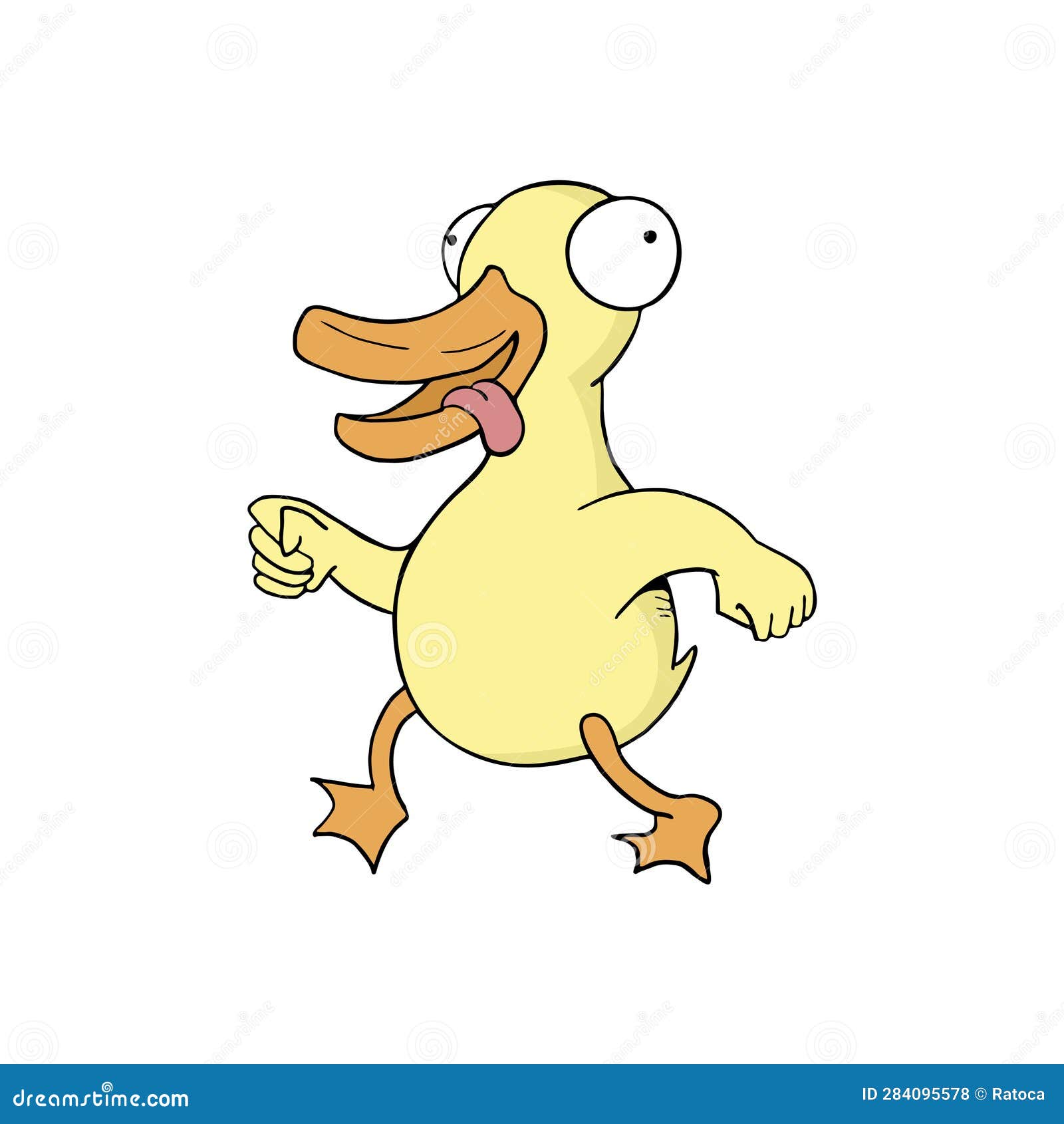 Funny duck walking stock vector. Illustration of funny - 284095578